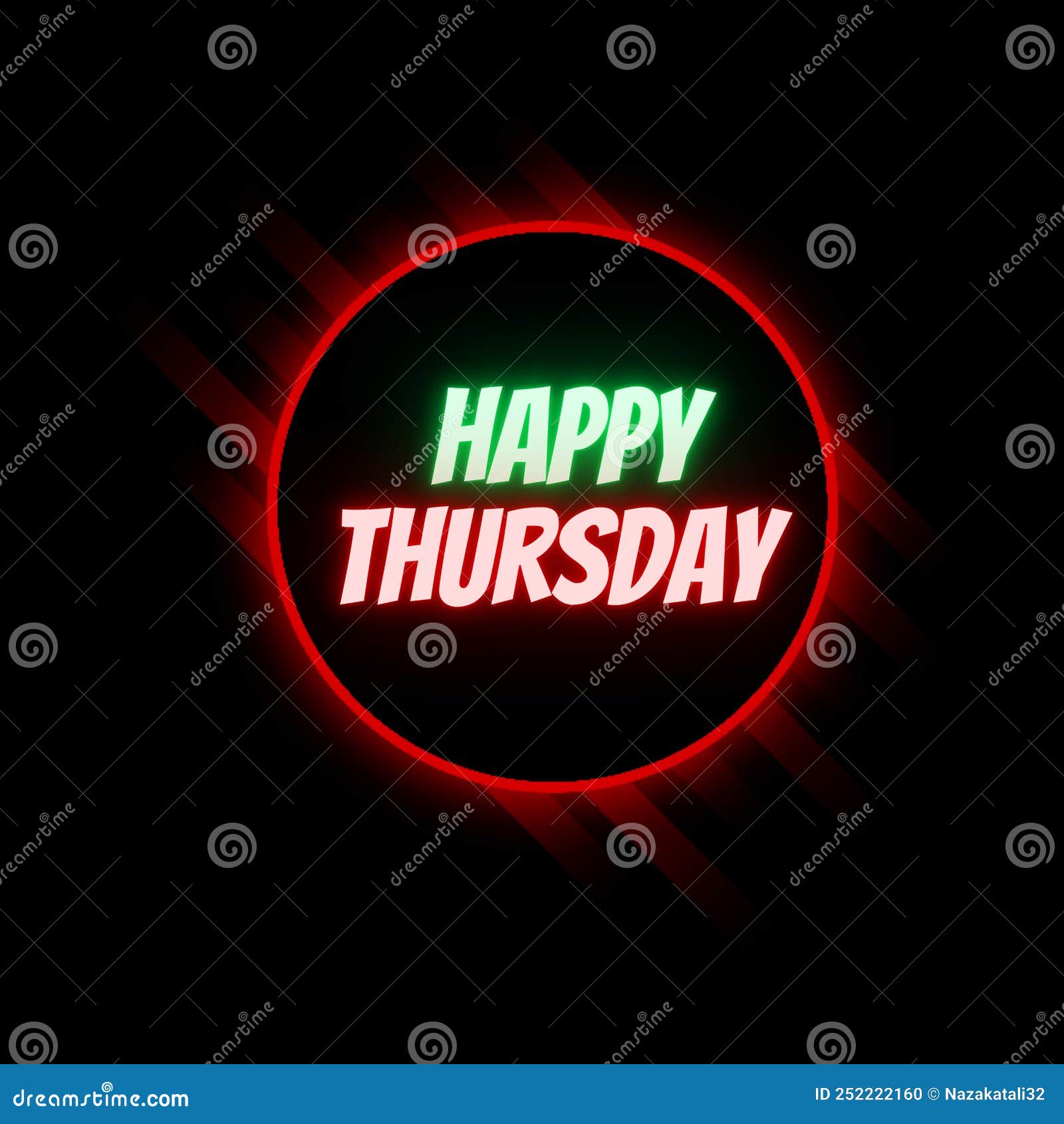 Happy Thursday Greetings and Wishes. Glowing Neon Text with Colorful ...