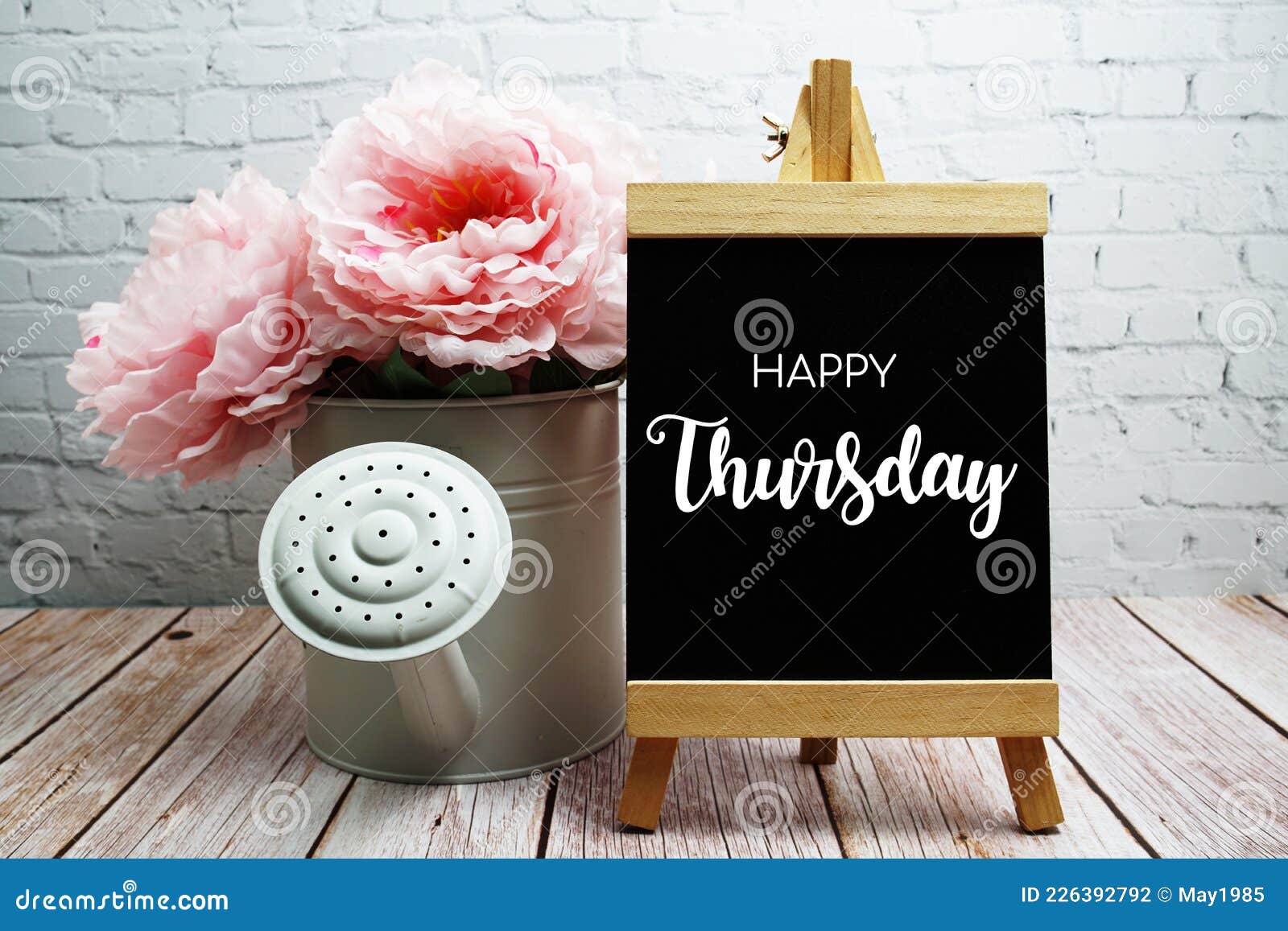 Happy Thursday Typography Text on Easel Wooden Board Stock Photo ...