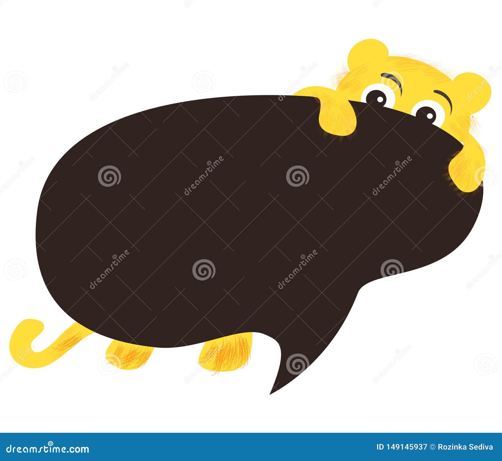 Happy Tiger with Bubble Speech. Vector. Stock Vector - Illustration of ...