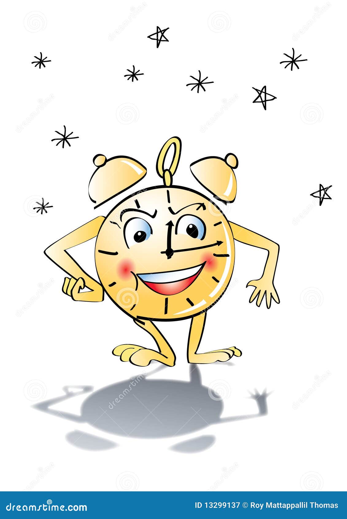 Happy time clock stock vector. Illustration of watch - 13299137