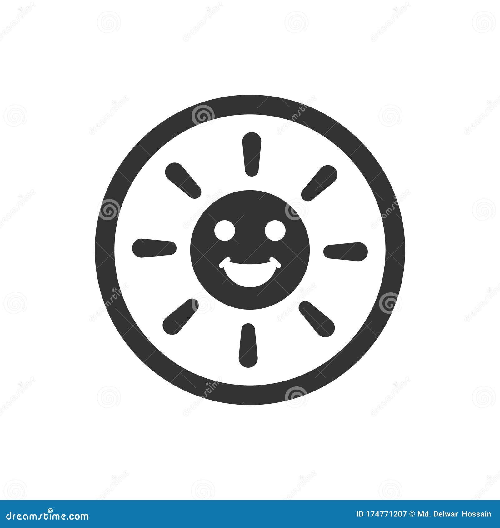 Happy time icon stock vector. Illustration of clock - 174771207