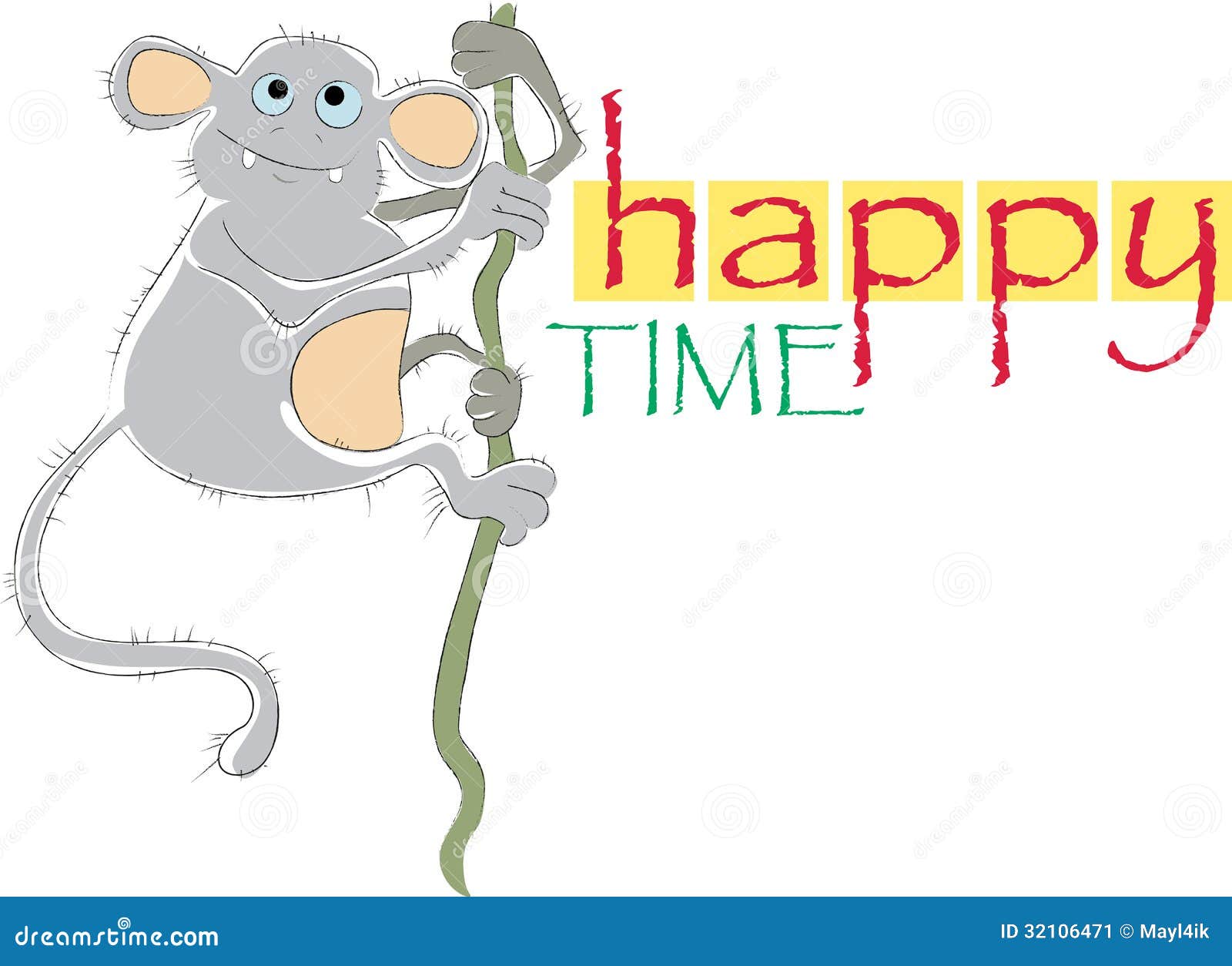 Happy time stock vector. Illustration of funny, animal - 32106471