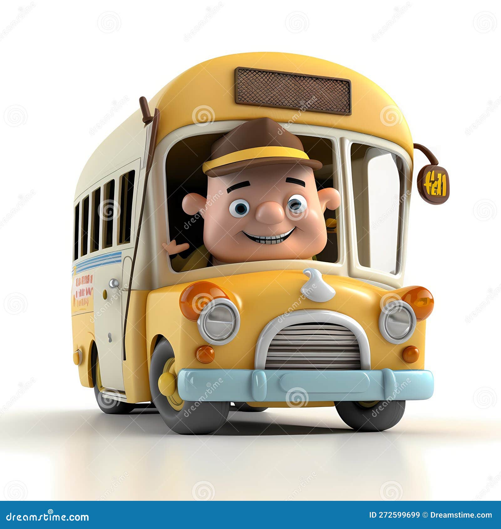 Happy Tiny Bus Driver. Generative AI Stock Illustration - Illustration ...