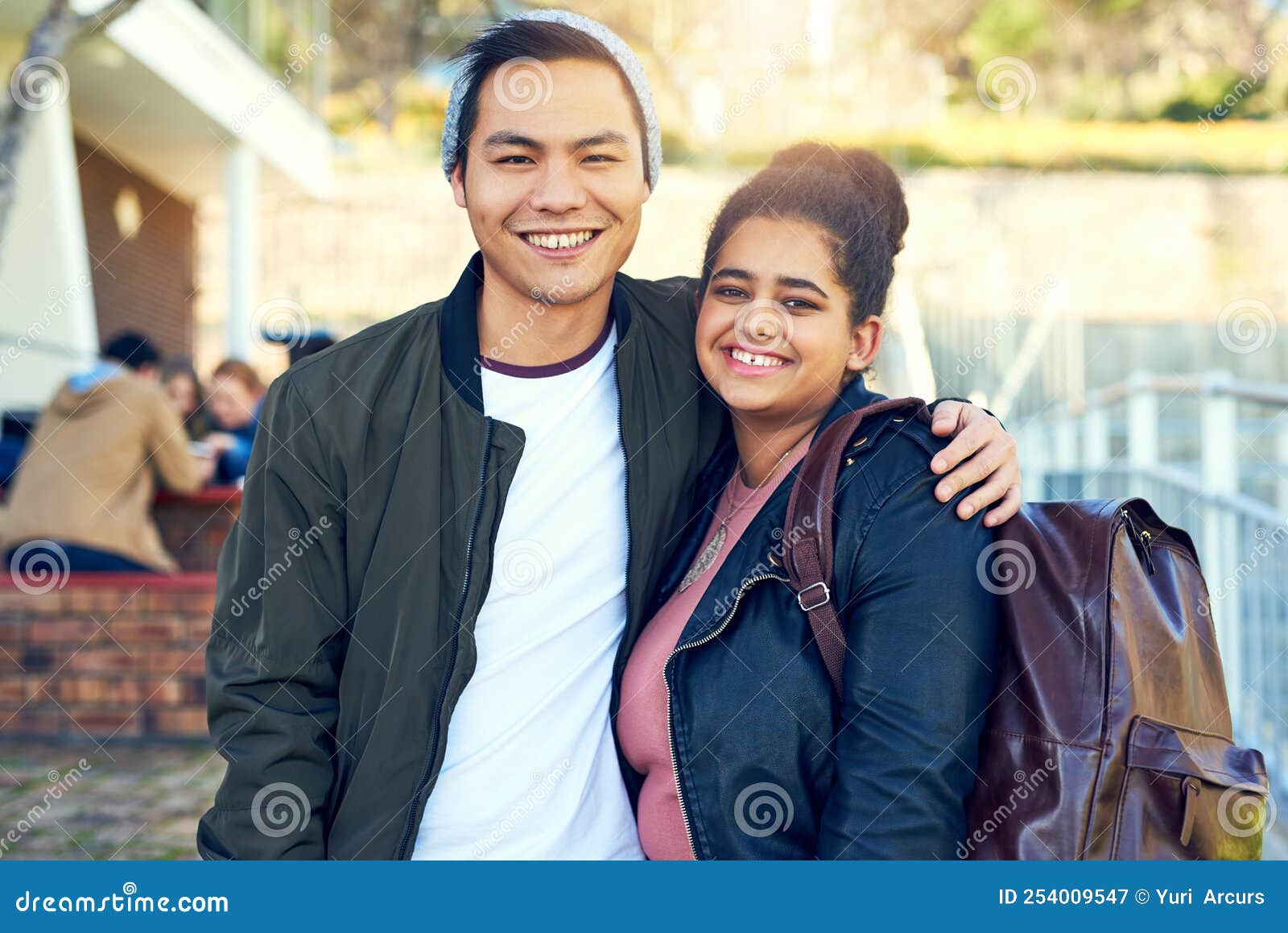 Happy To Back on Campus. College Students between Classes on Campus ...