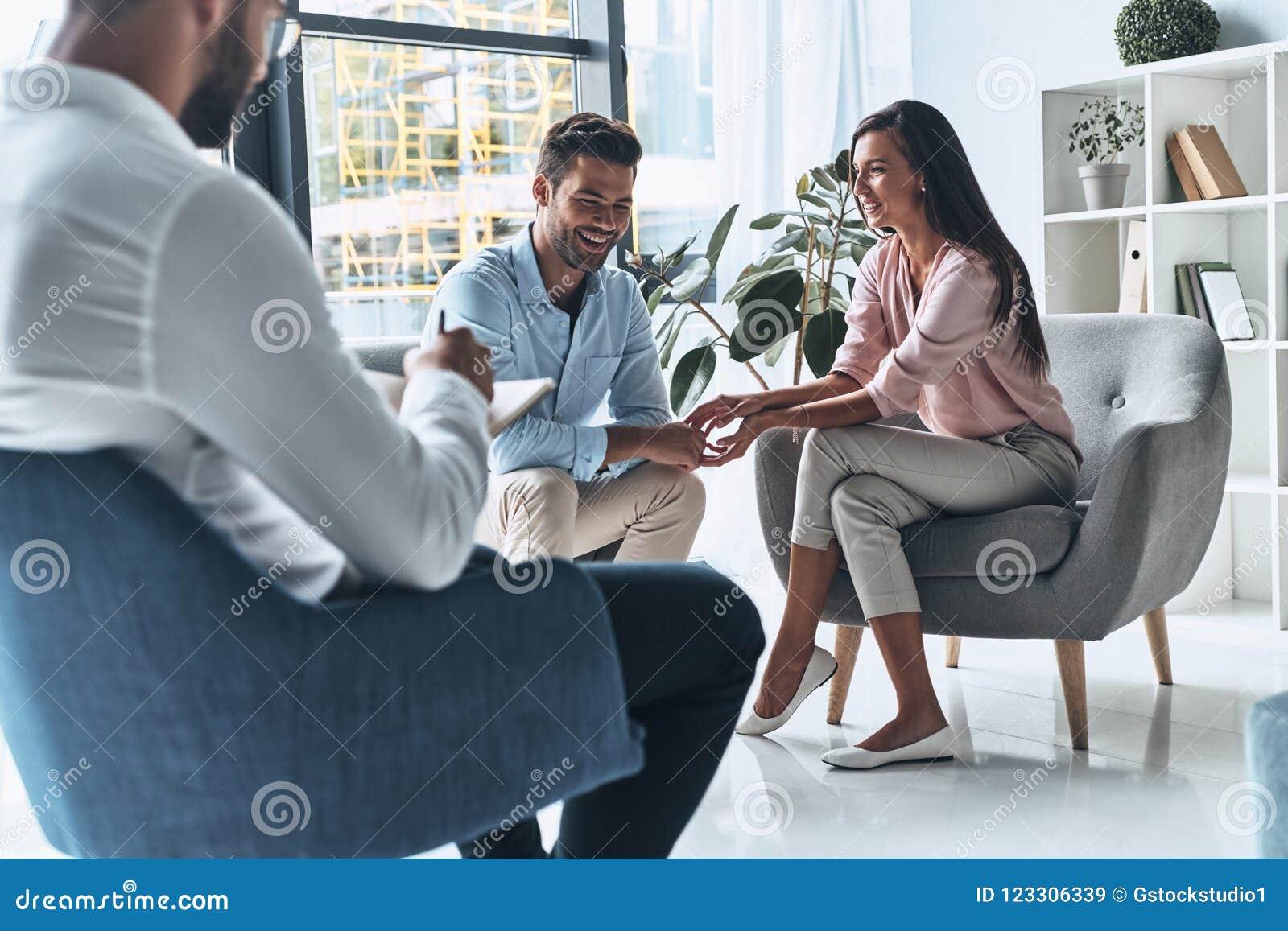 Happy To Solve the Problem. Stock Image - Image of discussion, advice ...