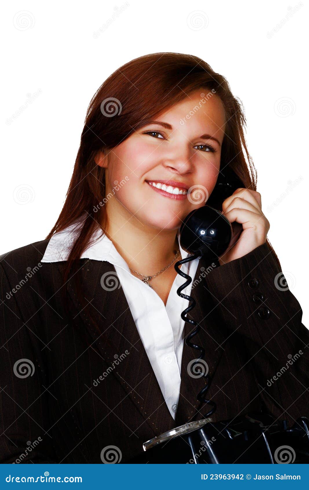 Happy to take your call stock photo. Image of model, health - 23963942