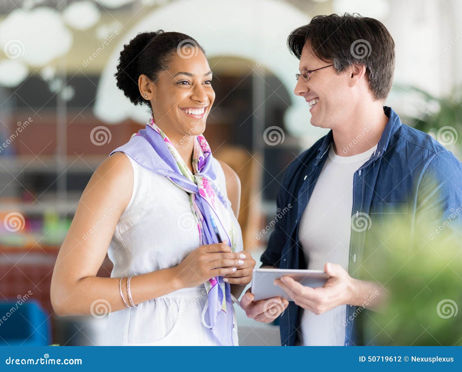 Happy to work together stock photo. Image of adult, female - 50719612