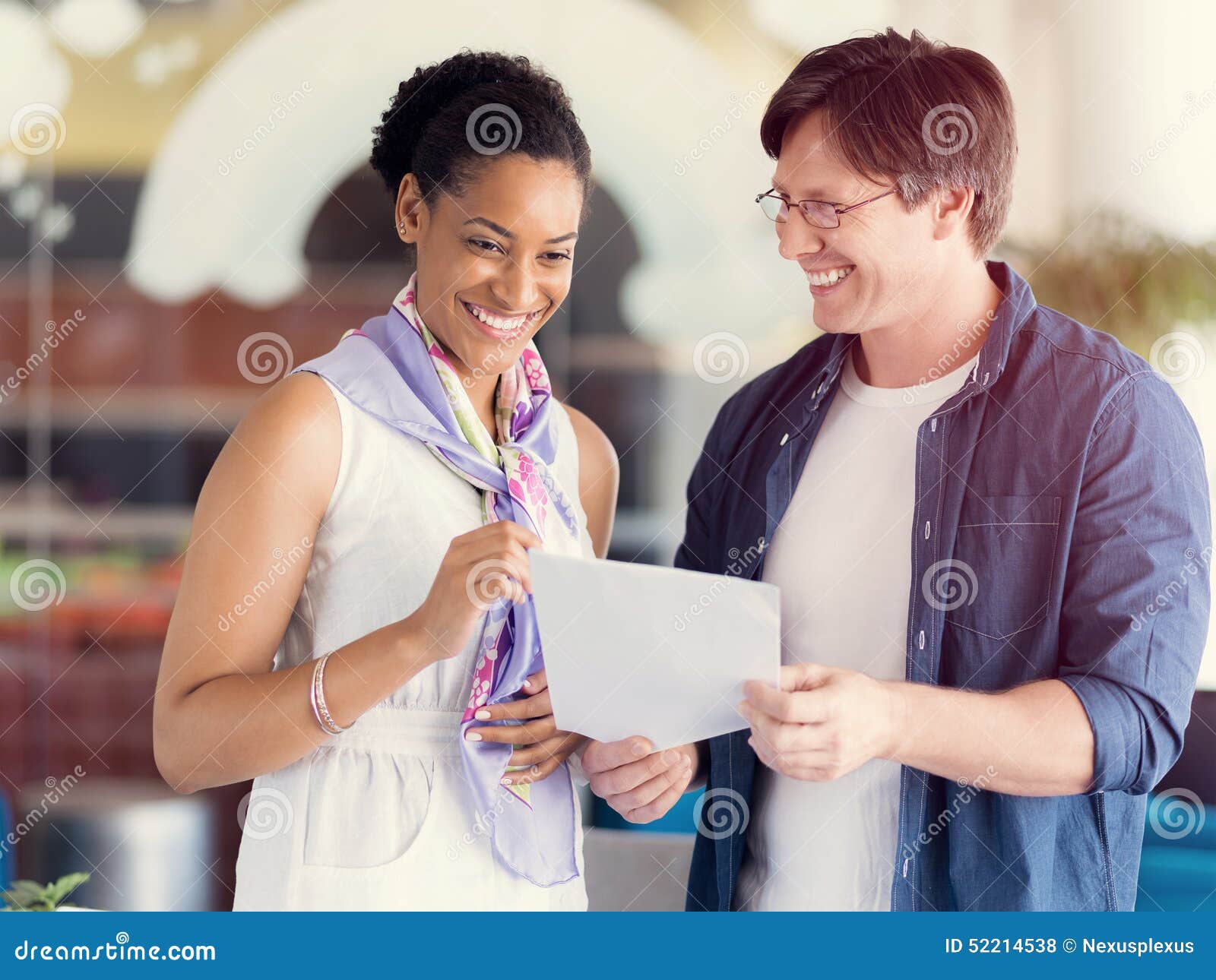 Happy to work together stock photo. Image of colleague - 52214538