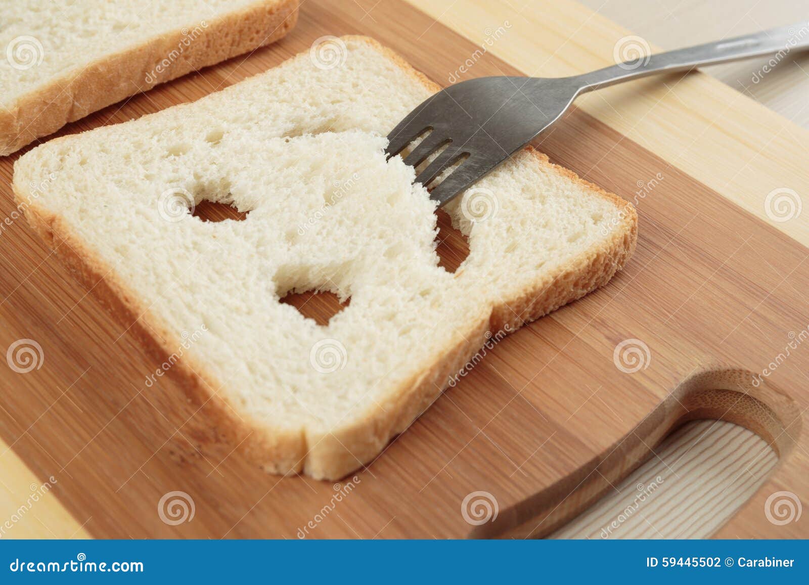 Happy Toast with a Fork in Her Mouth Stock Photo - Image of food, face ...