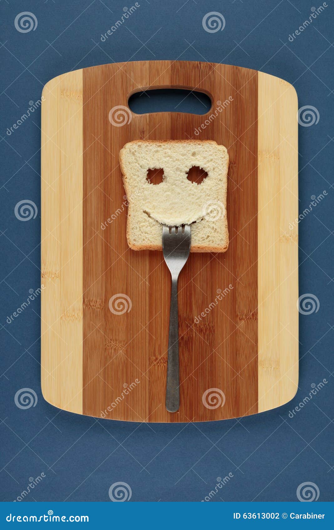 Happy Toast with a Fork in Her Mouth Stock Photo - Image of funny ...