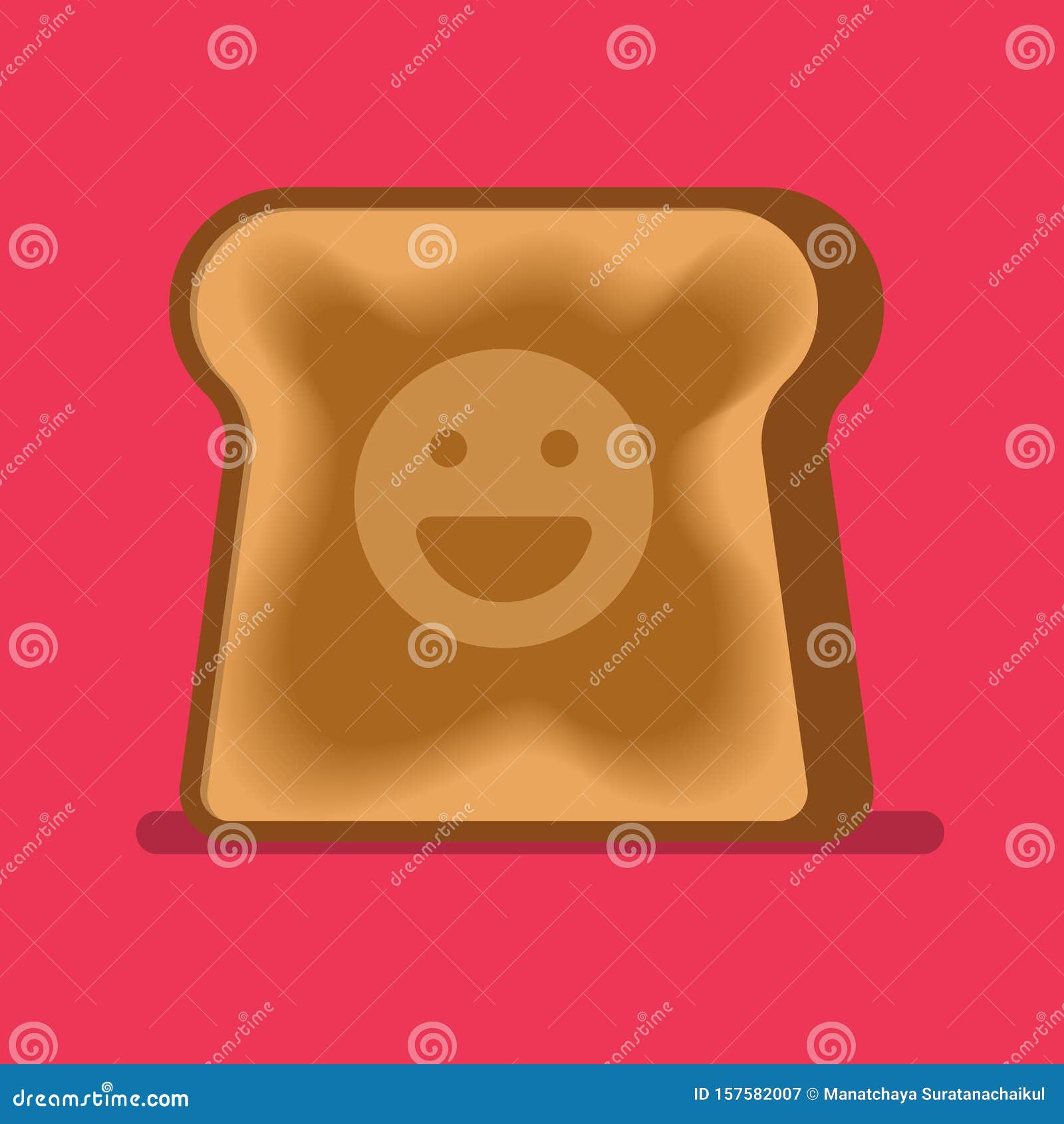 Happy toasted bread icon. stock illustration. Illustration of design ...