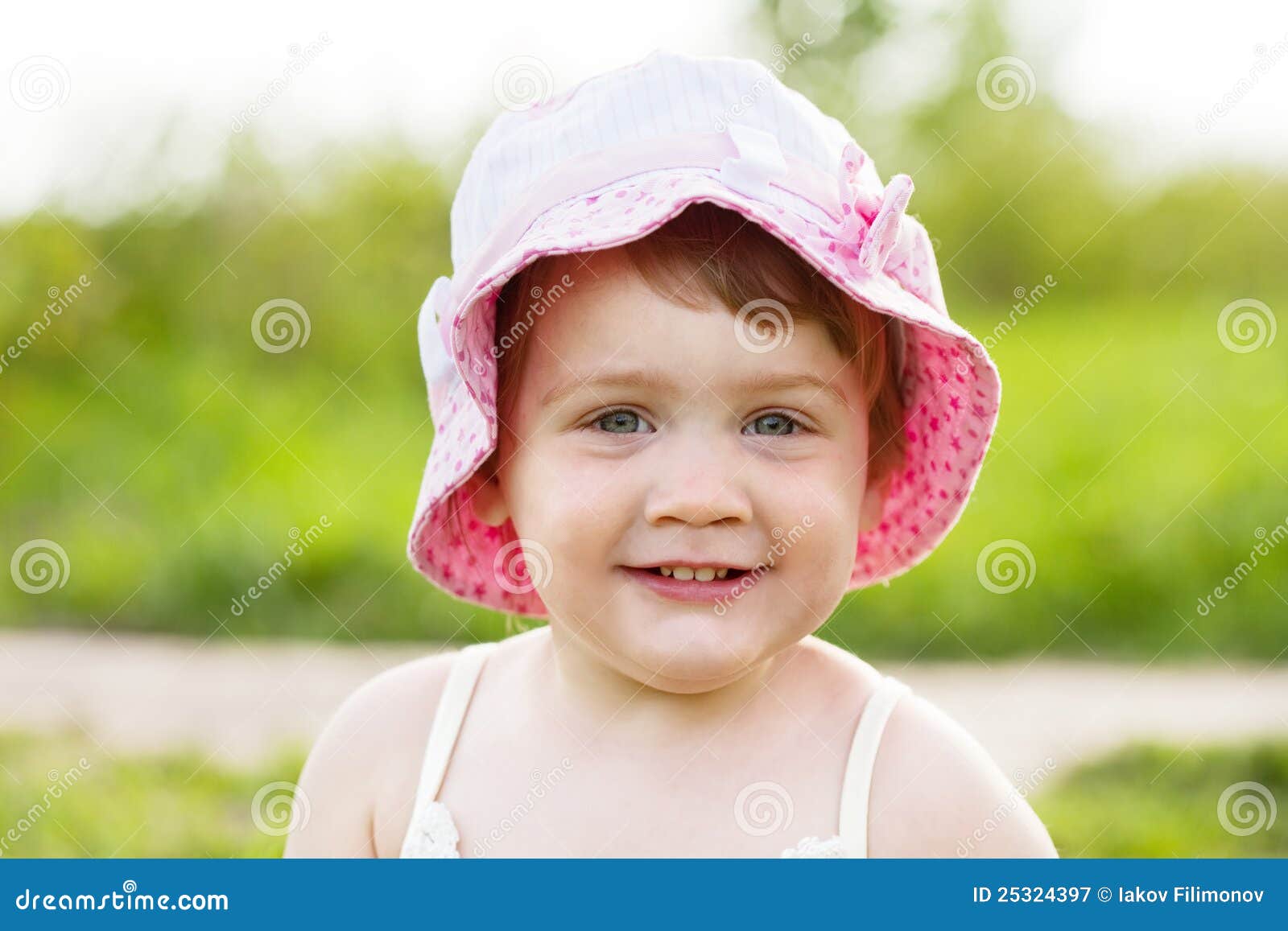 Happy toddler in summer stock image. Image of grass, baby - 25324397