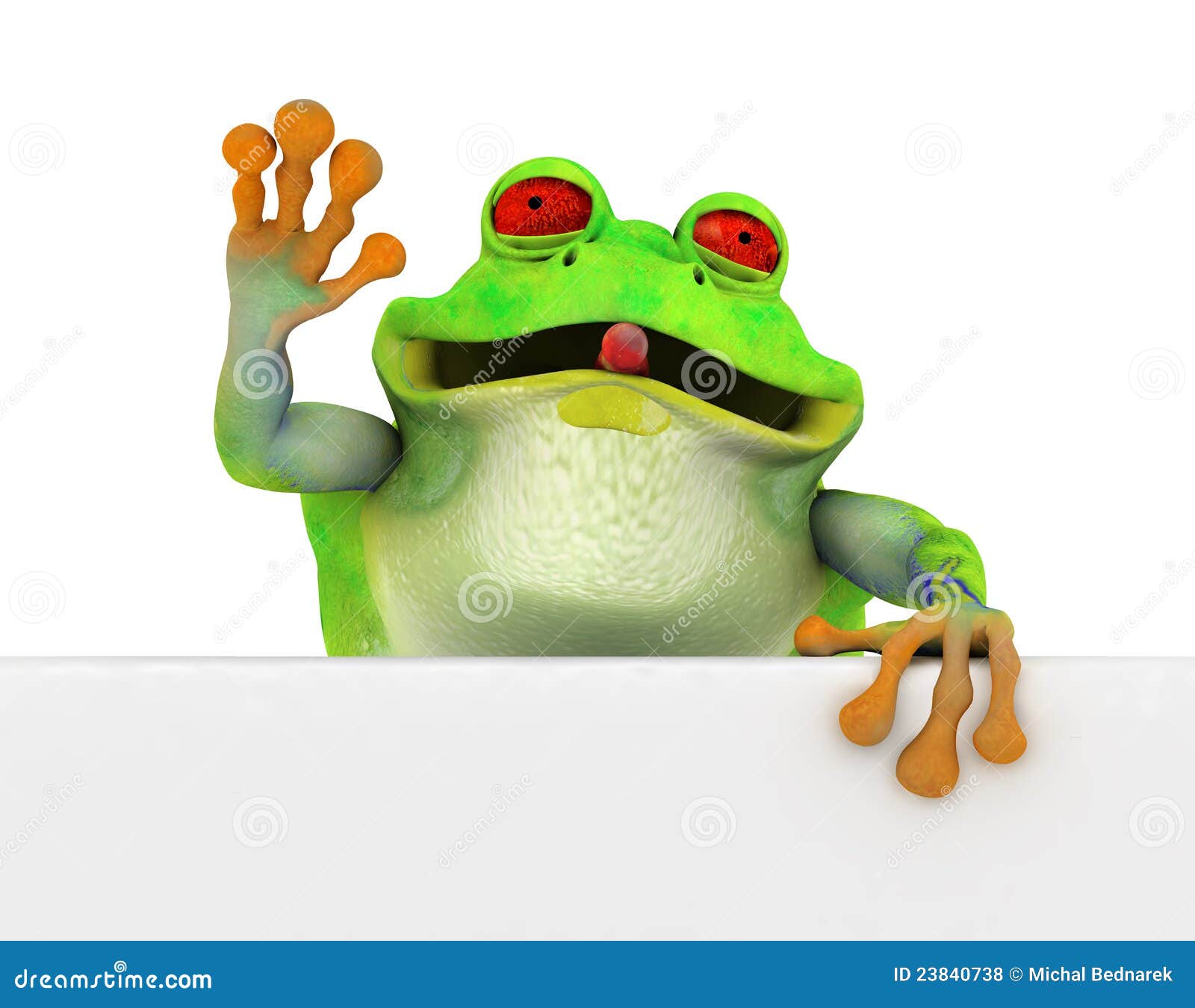 Happy Toon Frog with a Banner Stock Illustration - Illustration of ...