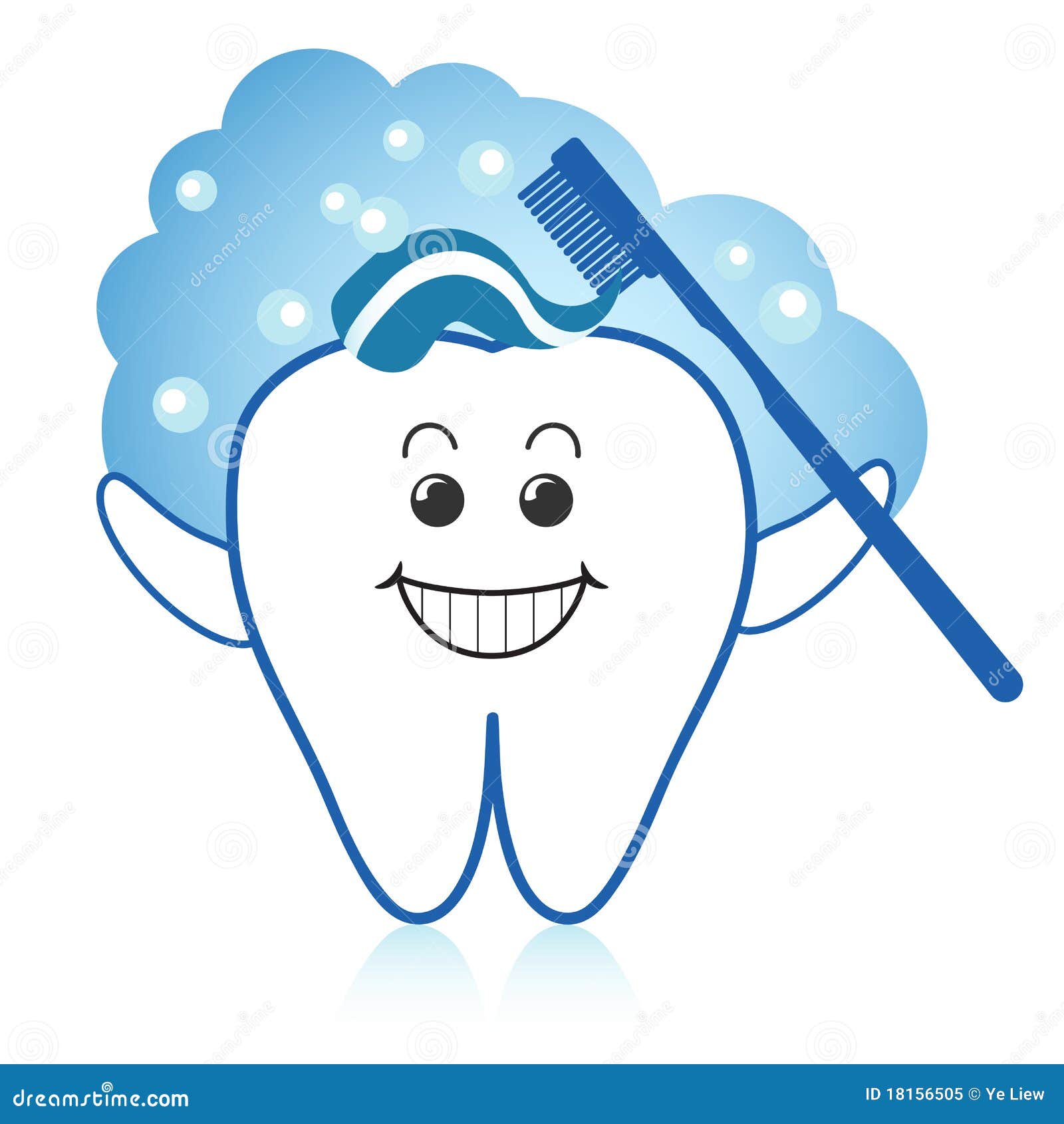 Happy Tooth Cartoon Vector | CartoonDealer.com #18156505