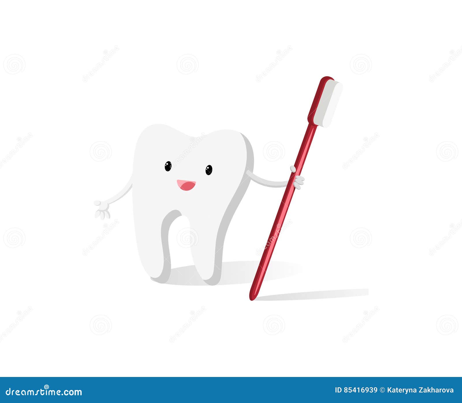 Happy tooth with brush stock vector. Illustration of healthcare - 85416939