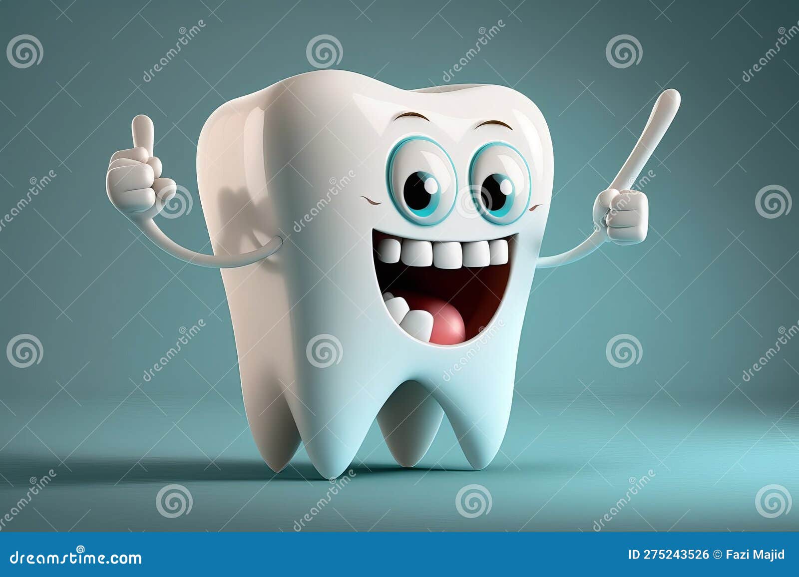 Happy Tooth Cartoon Character.Generative AI Stock Illustration ...