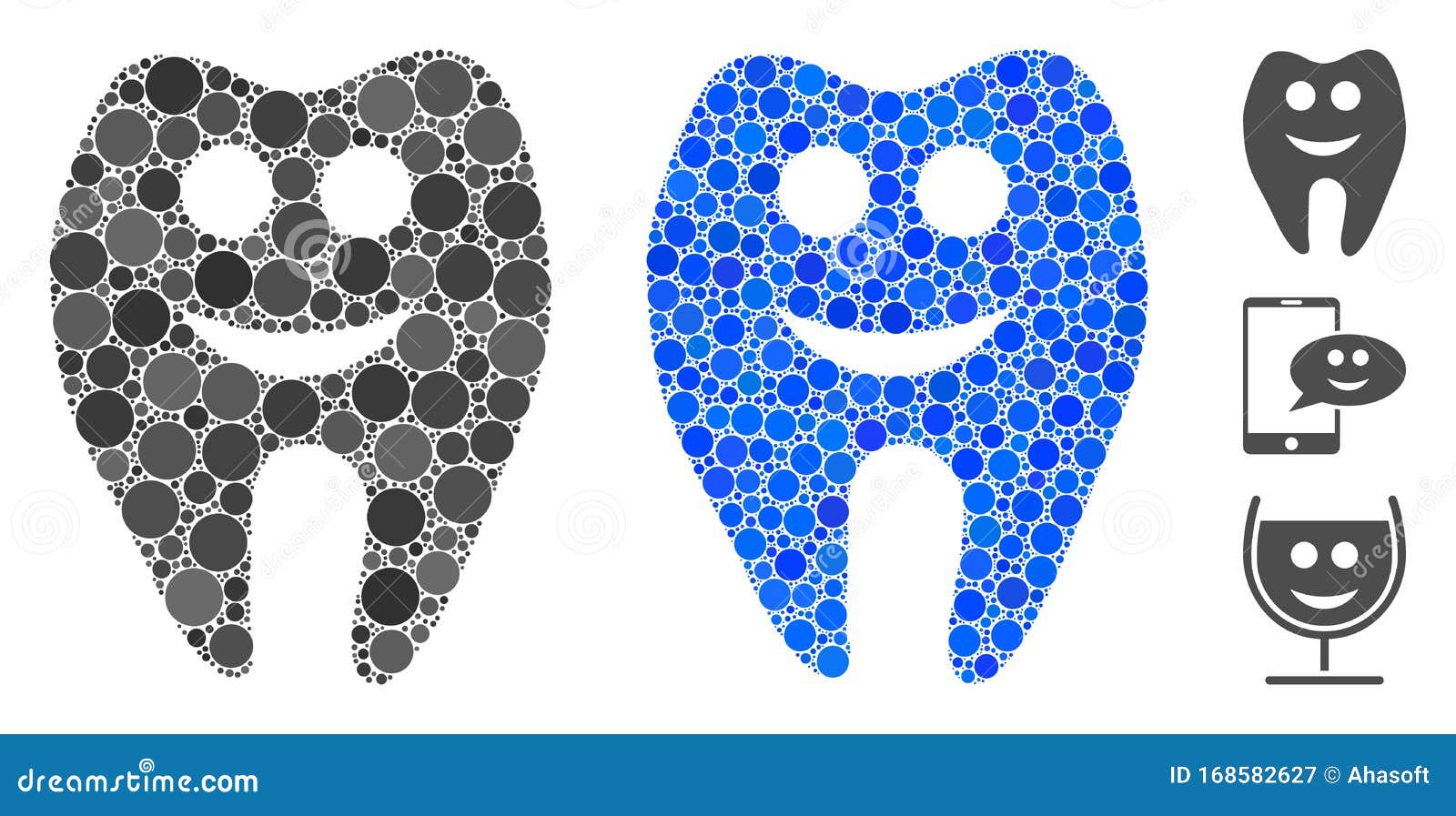 Happy Tooth Composition Icon of Spheric Items Stock Vector ...
