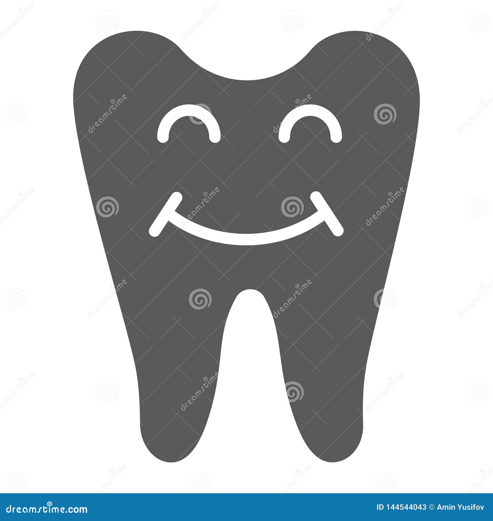Happy Tooth Glyph Icon, Teeth and Dentistry, Smiling Tooth Sign, Vector ...