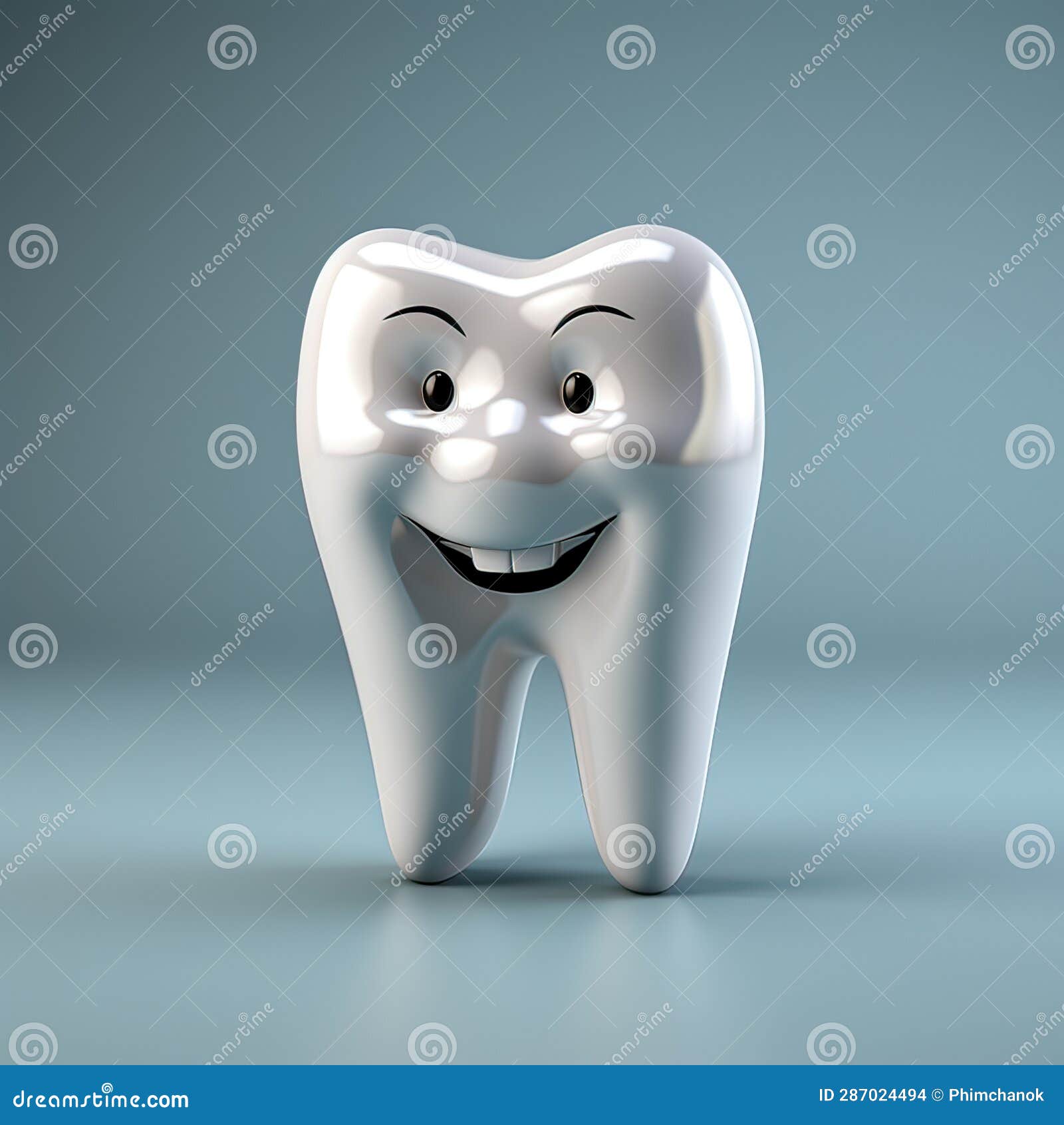 Happy Tooth Model on Isolate on White Background Stock Photo - Image of ...