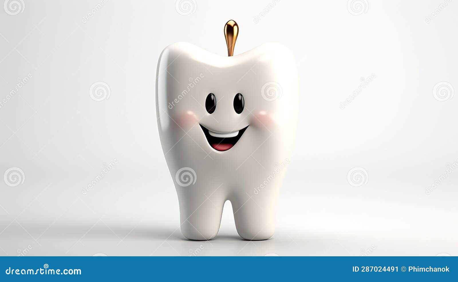 Happy Tooth Model on Isolate on White Background Stock Illustration ...