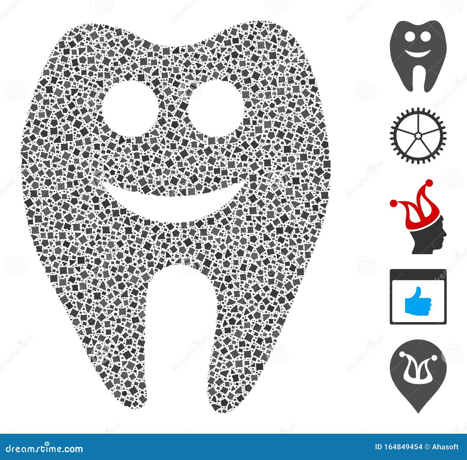 Happy Tooth Mosaic Icon of Tremulant Pieces Stock Vector - Illustration ...