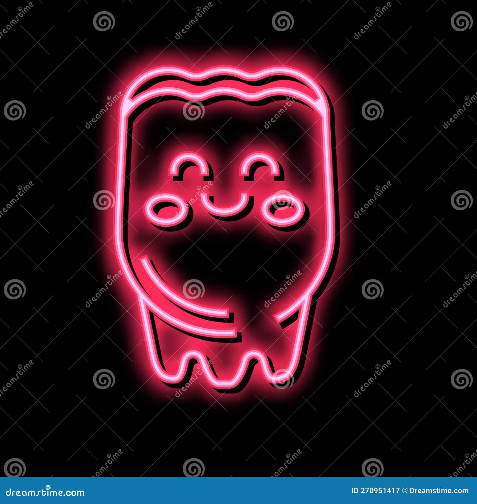 Happy Tooth Neon Glow Icon Illustration Stock Vector - Illustration of ...