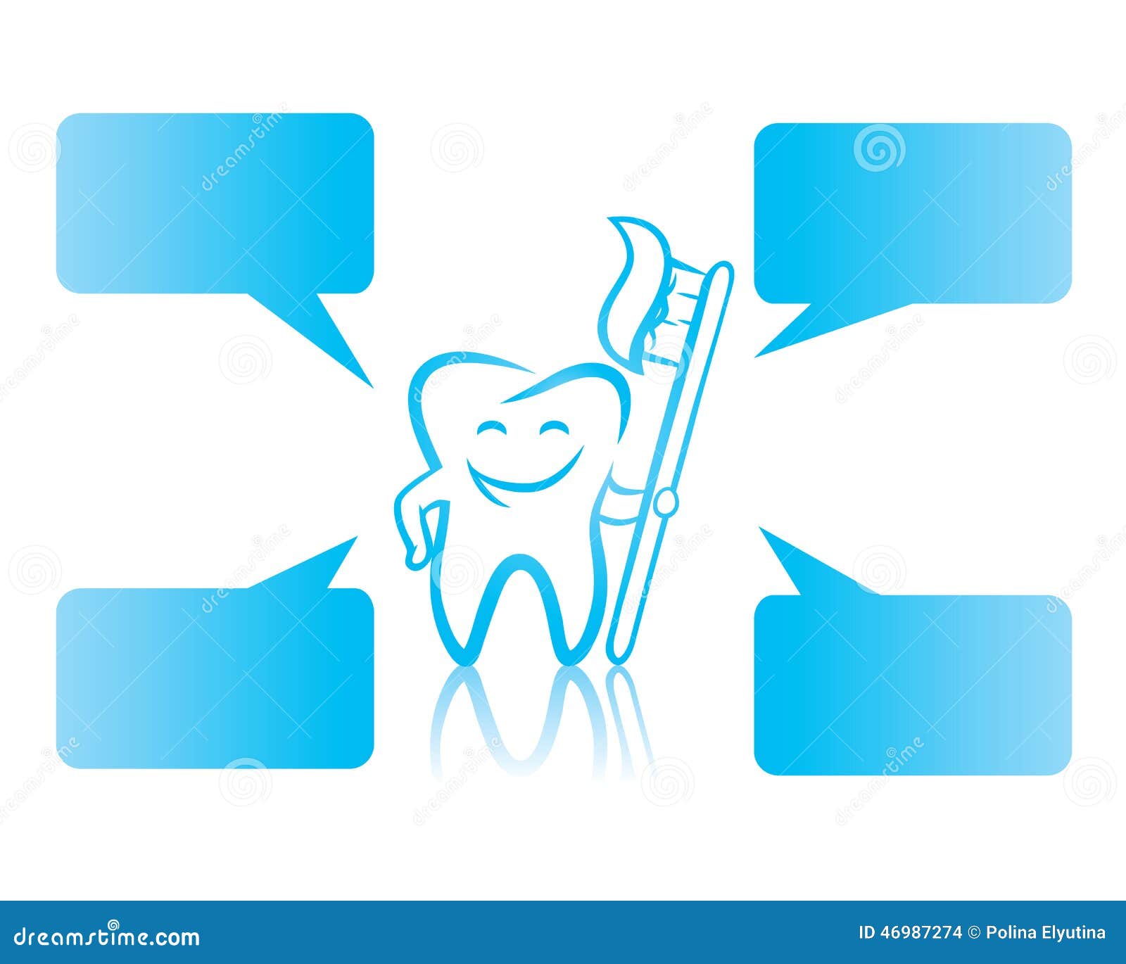 Happy Tooth with Toothbrush Stock Vector - Illustration of happy ...
