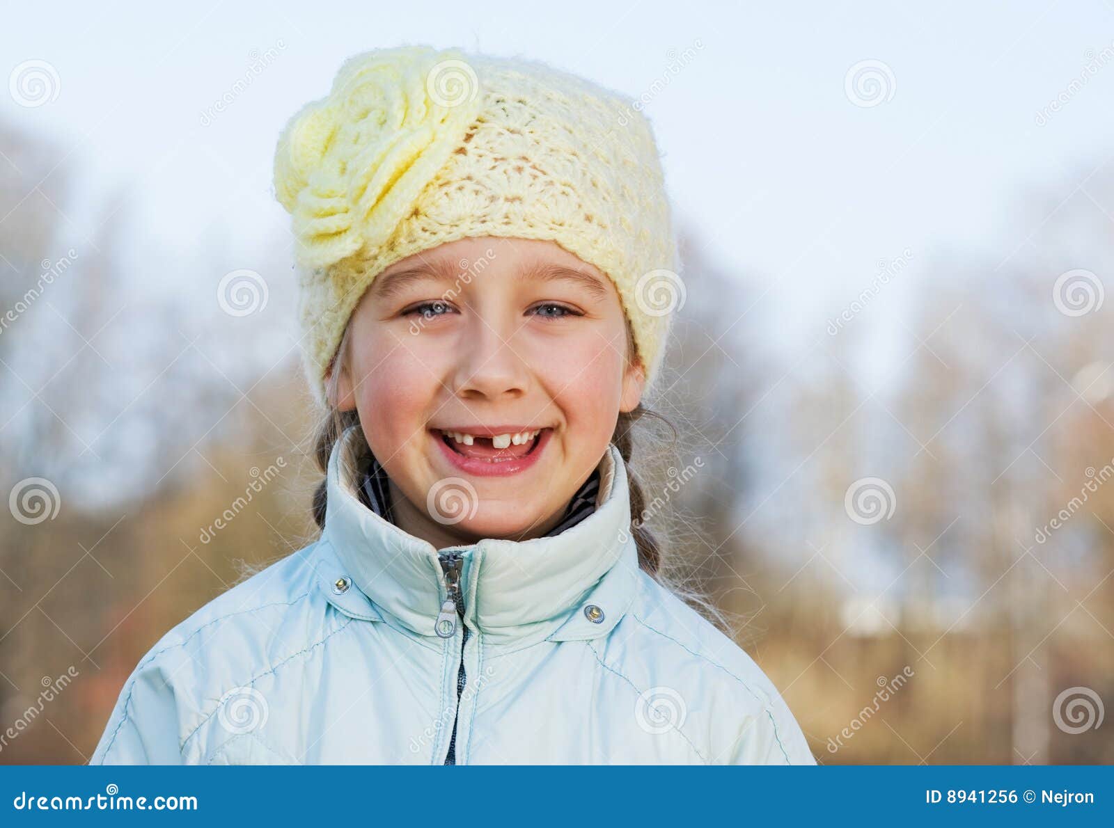 Happy Toothless Girl Outdoors Stock Photo - Image of outside, leisure ...