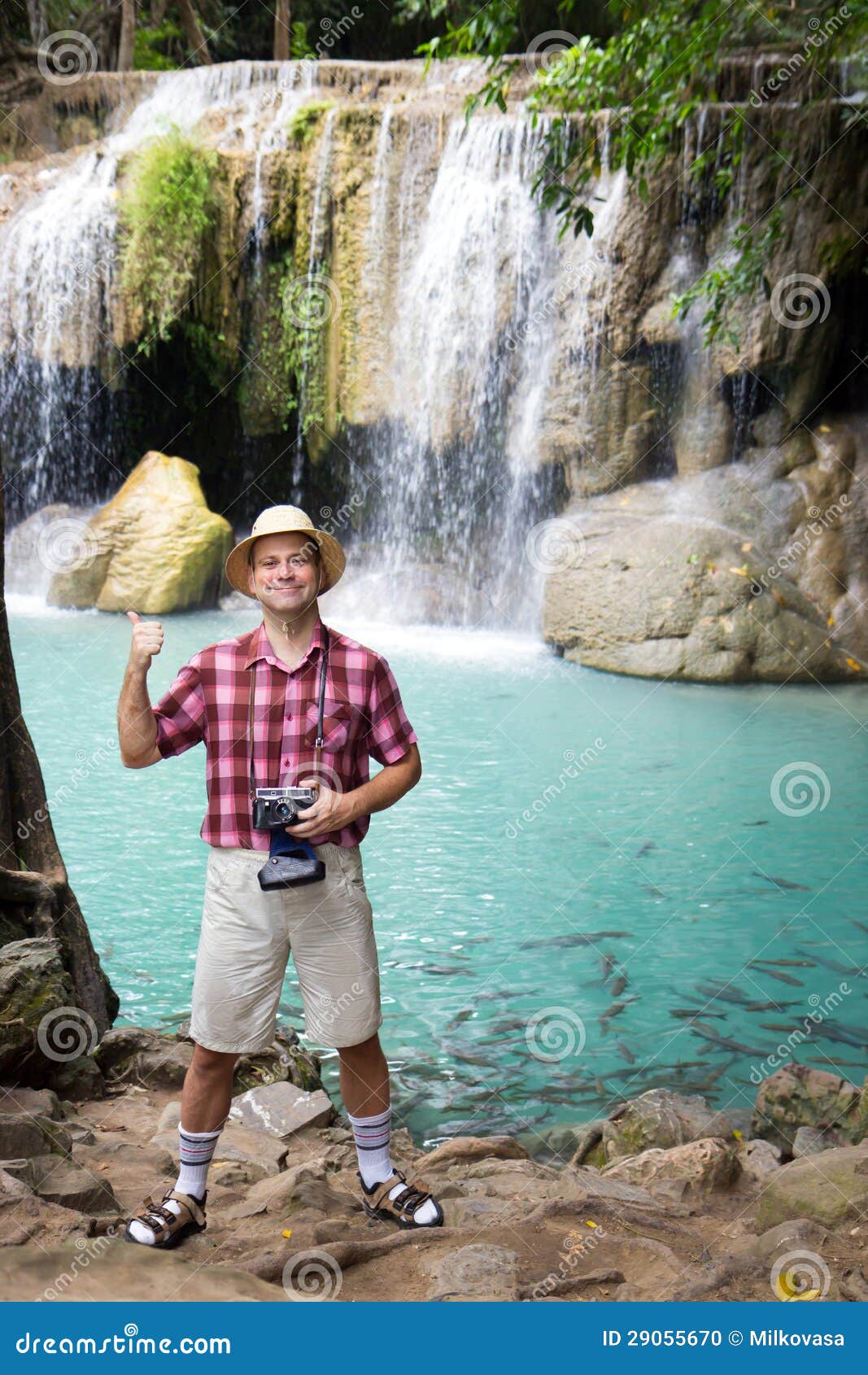 Happy tourist stock photo. Image of courage, boater, jungle - 29055670