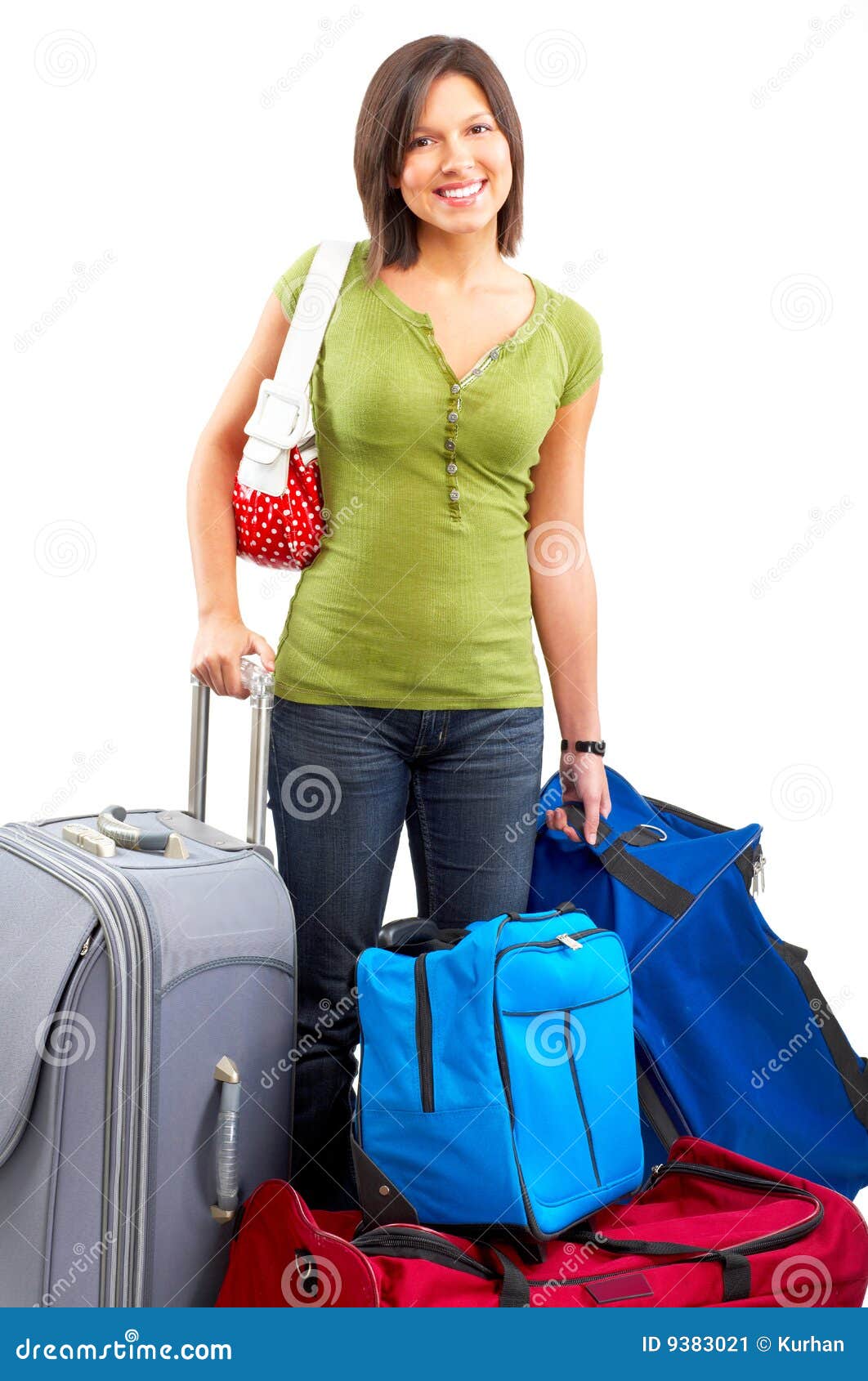 Happy tourist woman stock image. Image of isolate, portrait - 9383021