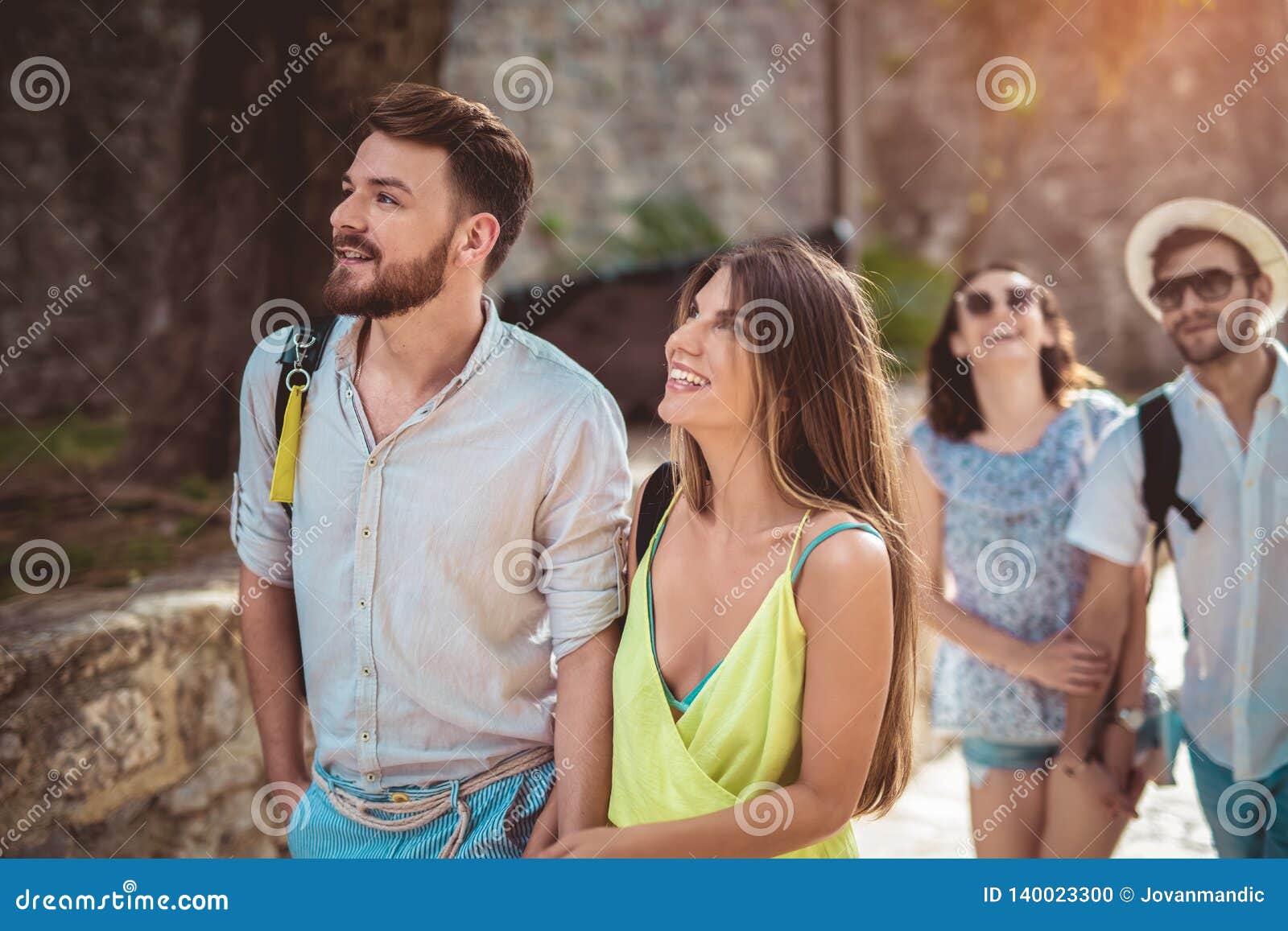 Happy Tourists Sightseeing in the City Stock Photo - Image of student ...