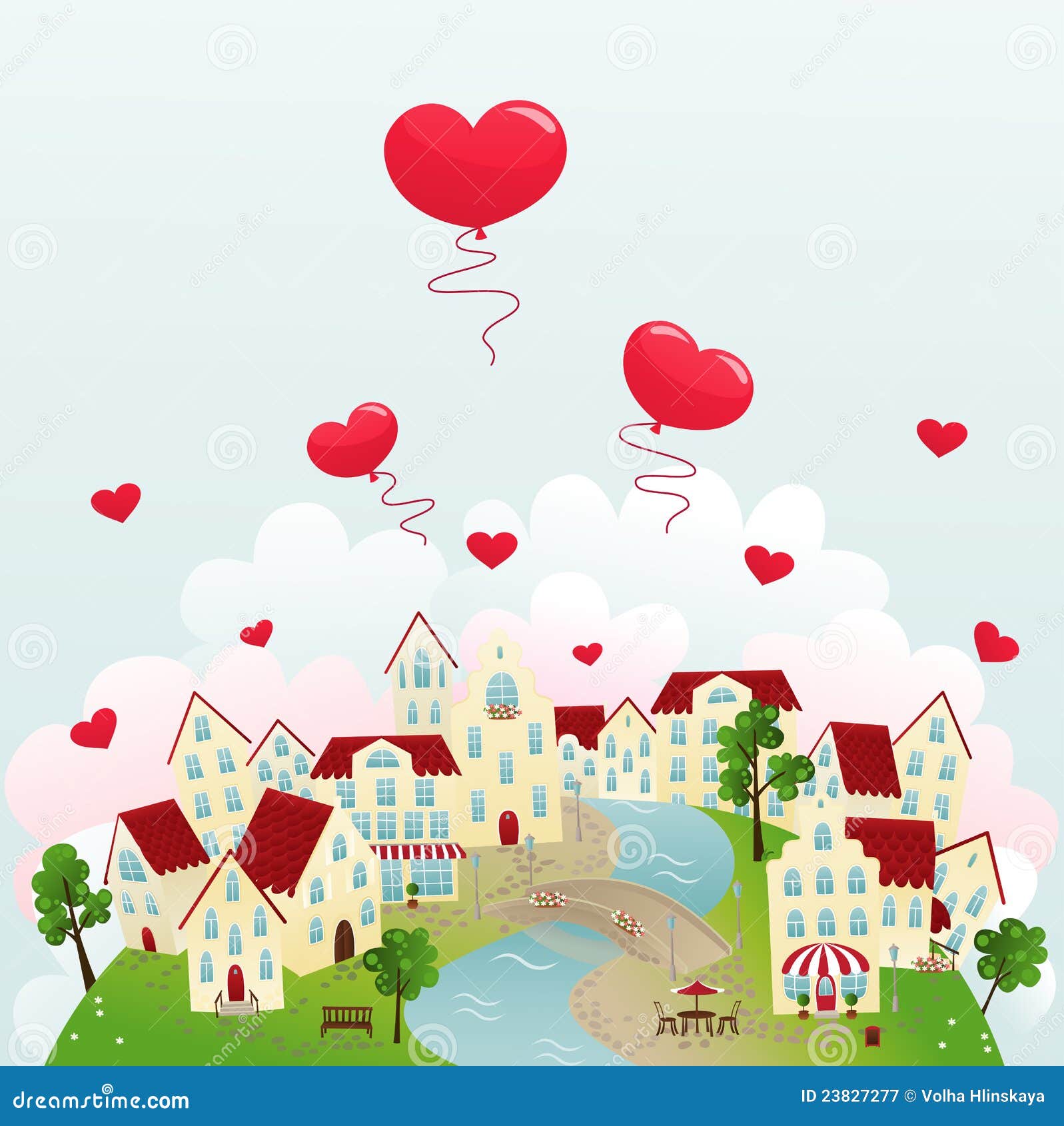 Happy town stock vector. Illustration of happiness, house - 23827277