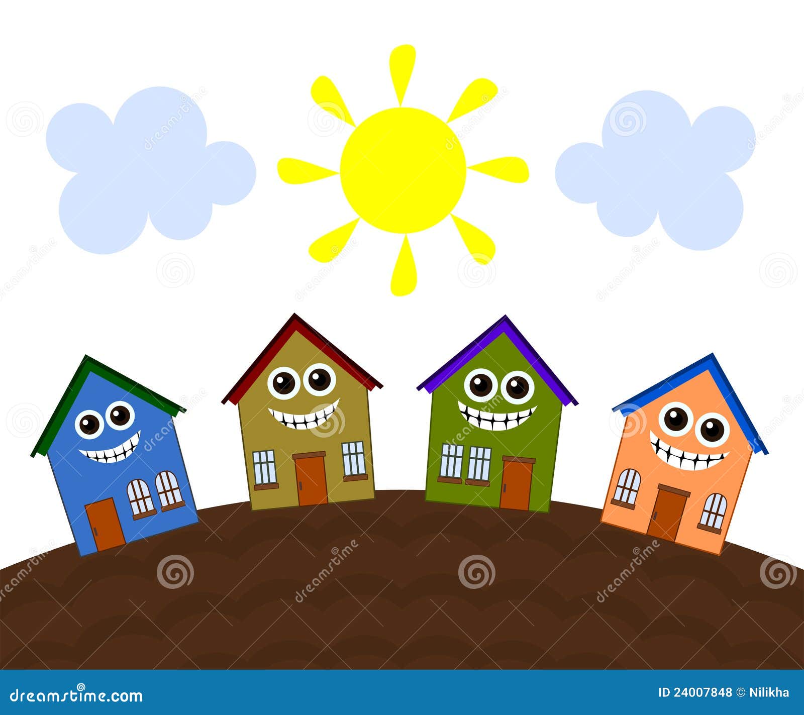 Happy town stock illustration. Illustration of cartoon - 24007848