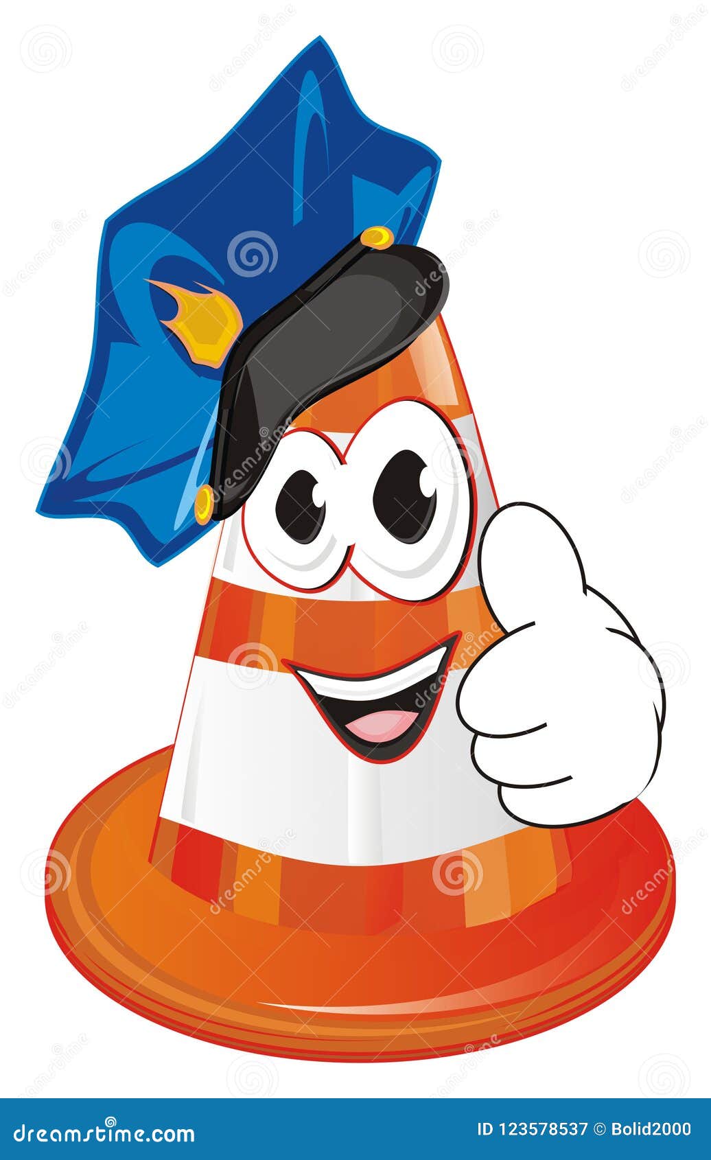 Funny Traffic Cone with Cap Show Gesture Class Stock Illustration ...