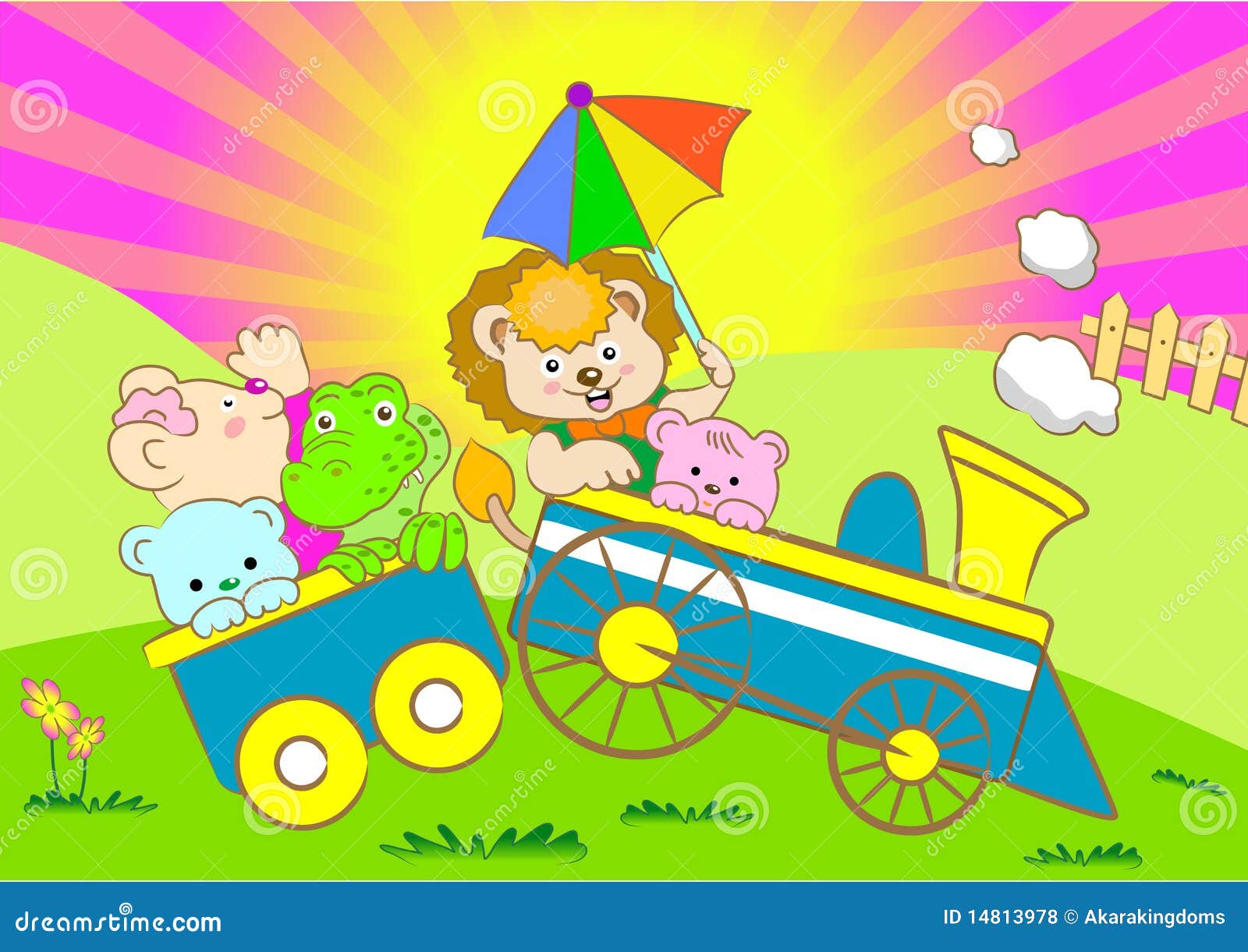 Happy train stock illustration. Illustration of clipart - 14813978