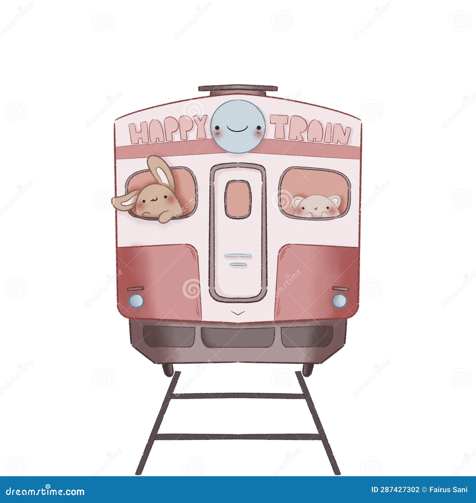 Happy Train ready to go stock photo. Illustration of gadget - 287427302