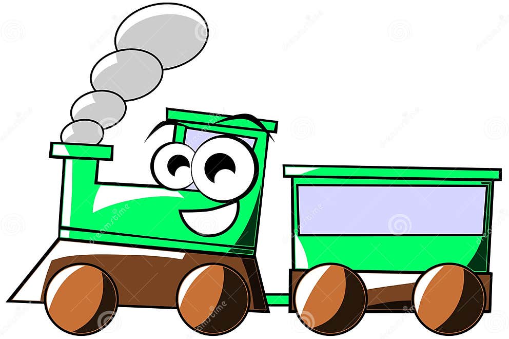 Happy Train Cartoon Isolated Stock Illustration - Illustration of ...