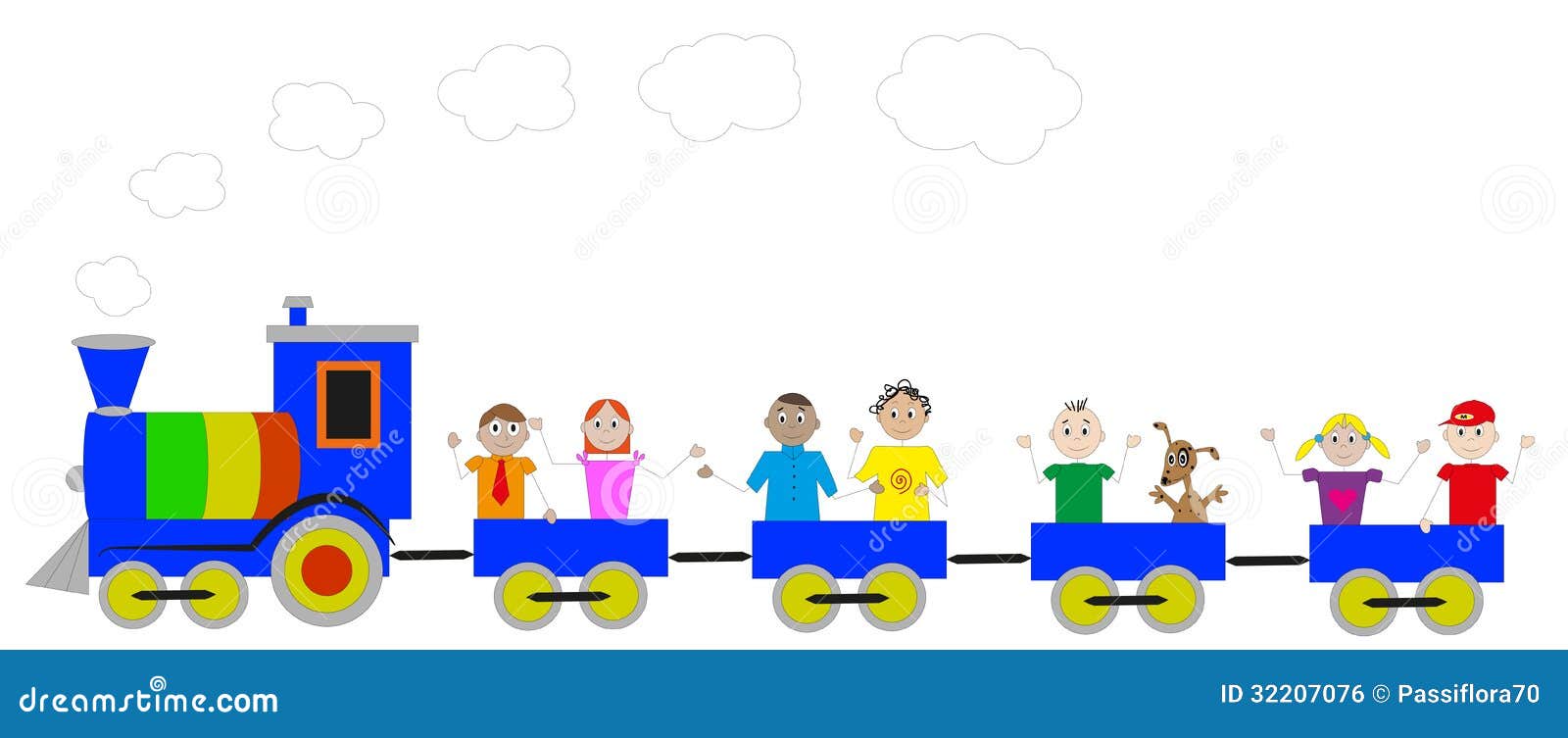 Happy train stock vector. Illustration of trip, railroad - 32207076