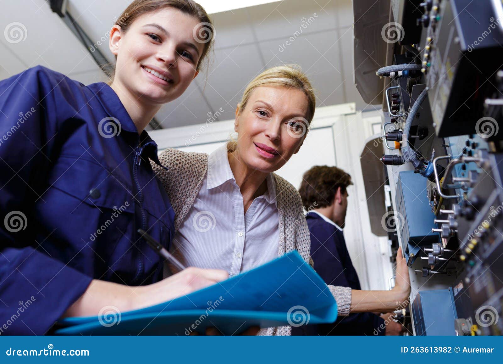 Happy Trainee Learning How To Repair Engine Stock Photo - Image of ...