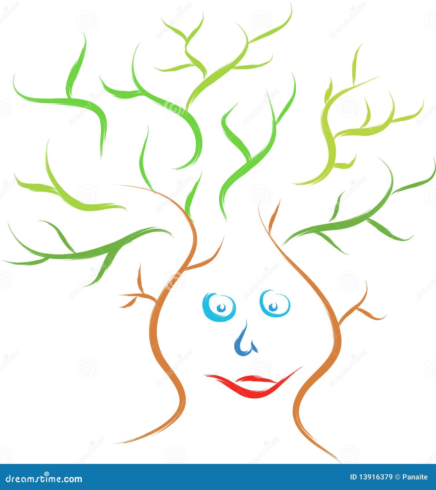 Happy tree stock illustration. Illustration of isolated - 13916379