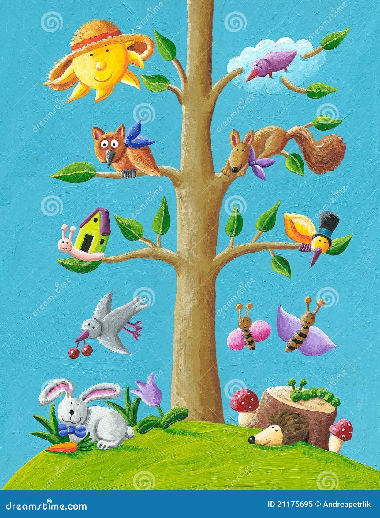 Happy Tree Cartoon Stock Illustration | CartoonDealer.com #47957812