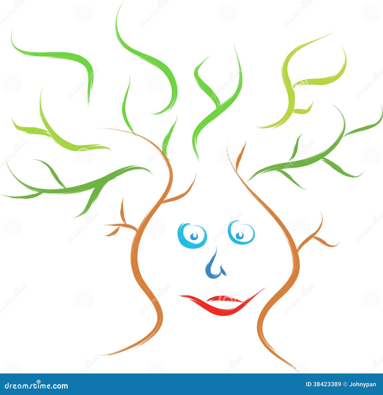 Happy tree stock vector. Illustration of face, cute, plant - 38423389