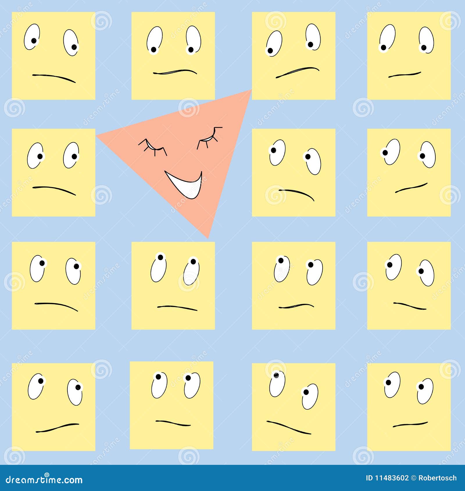 Happy Triangle and Sad Squares Stock Vector - Illustration of ...