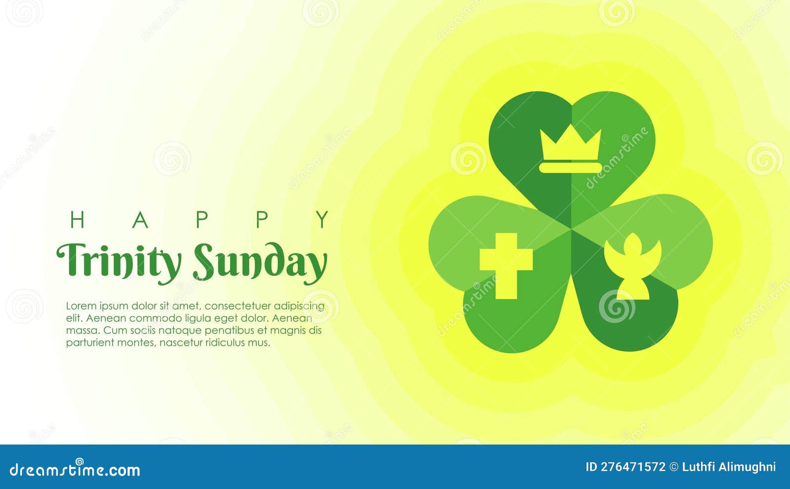 Happy Trinity Sunday Banner Template Stock Illustration - Illustration ...