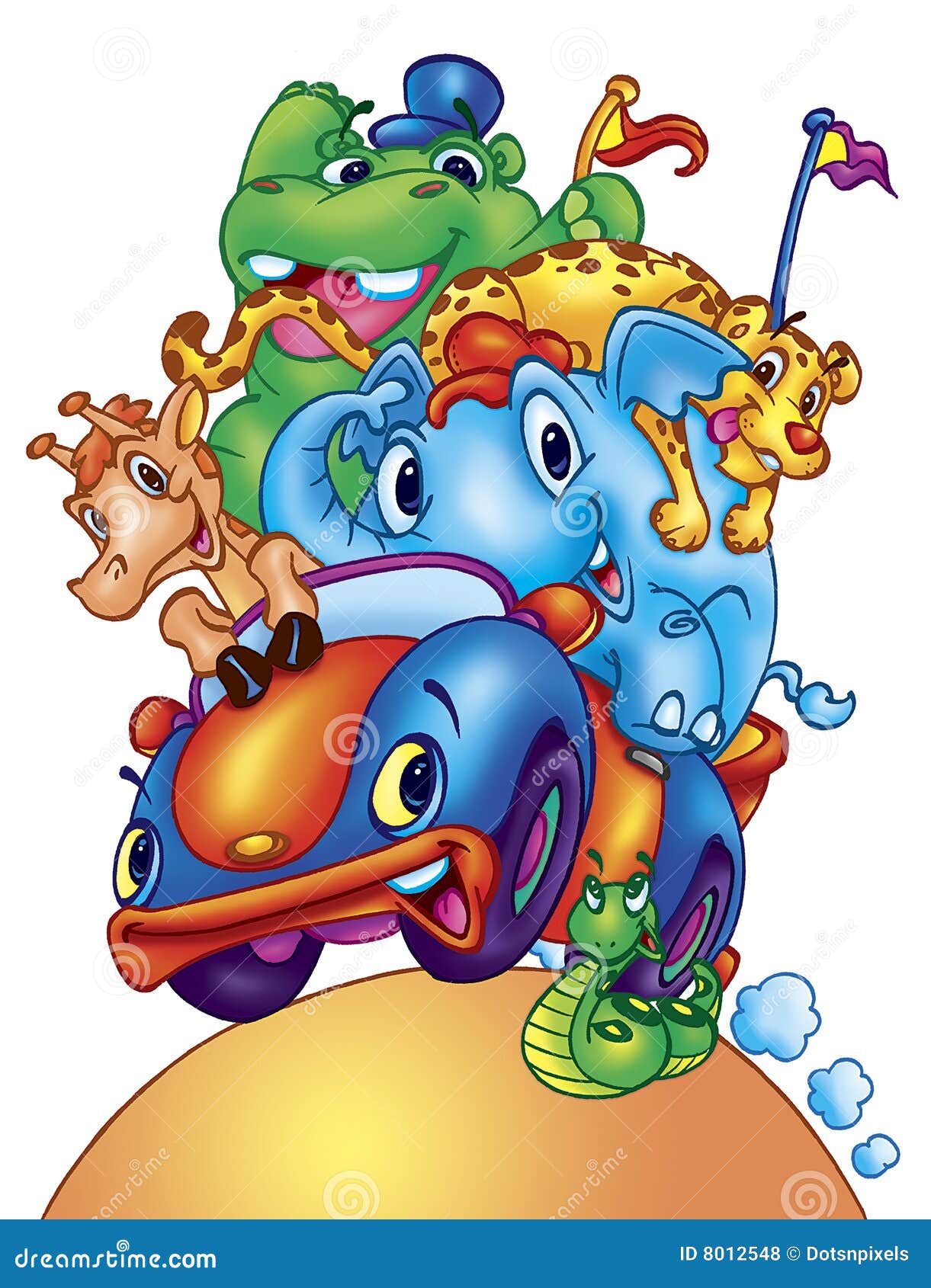 Happy trip stock illustration. Illustration of animals - 8012548