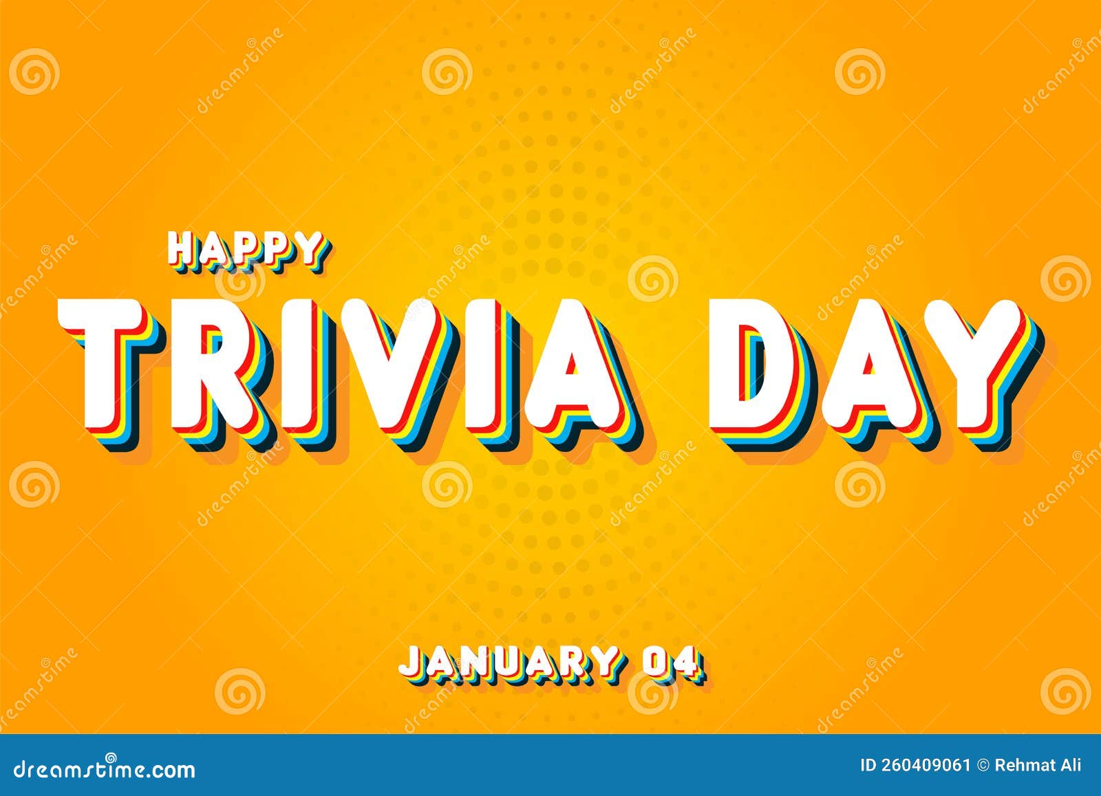 Happy Trivia Day, January 04. Calendar of January Retro Text Effect ...