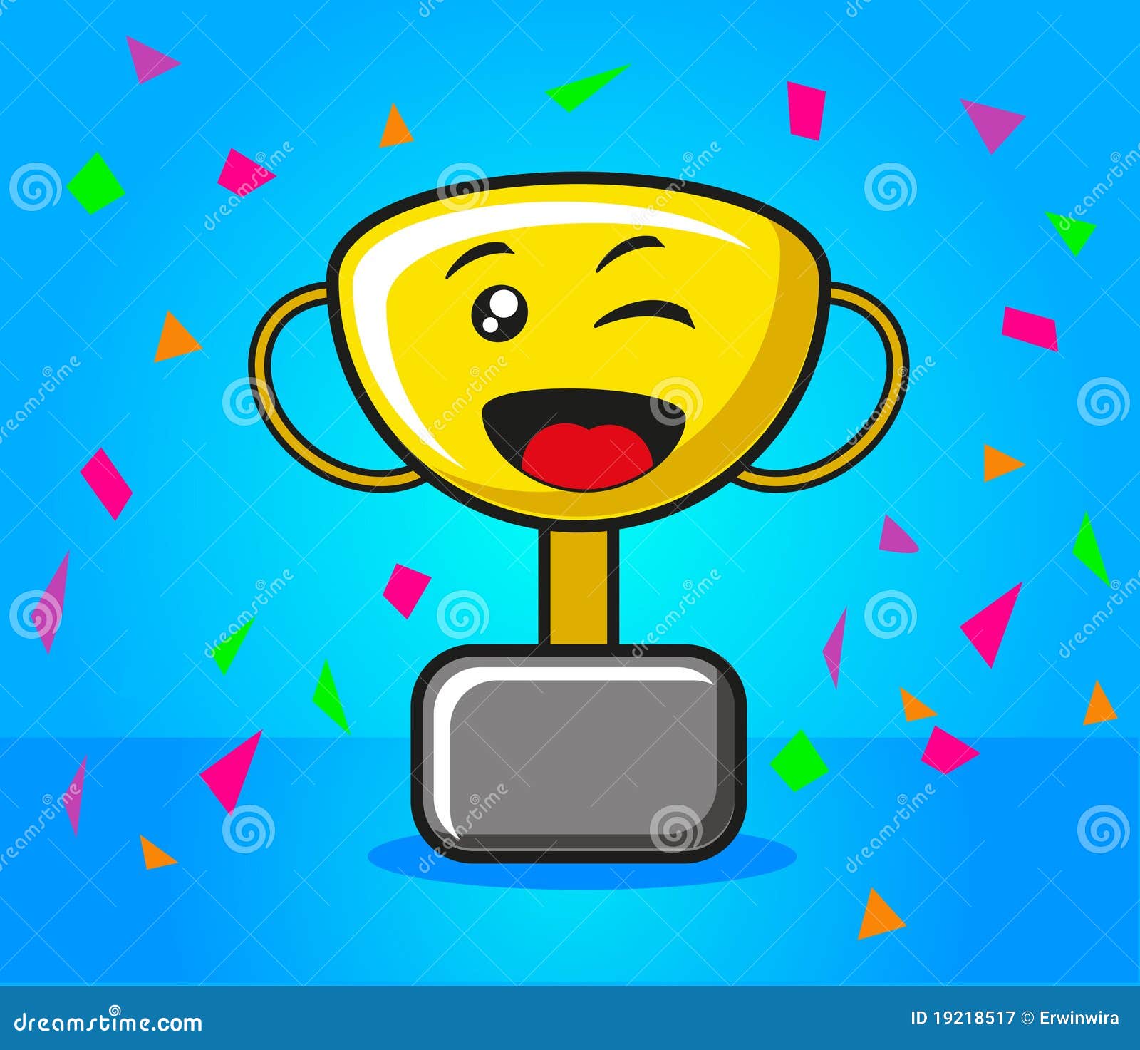 Happy Cat With Trophy Cartoon Stock Photo | CartoonDealer.com #16949166
