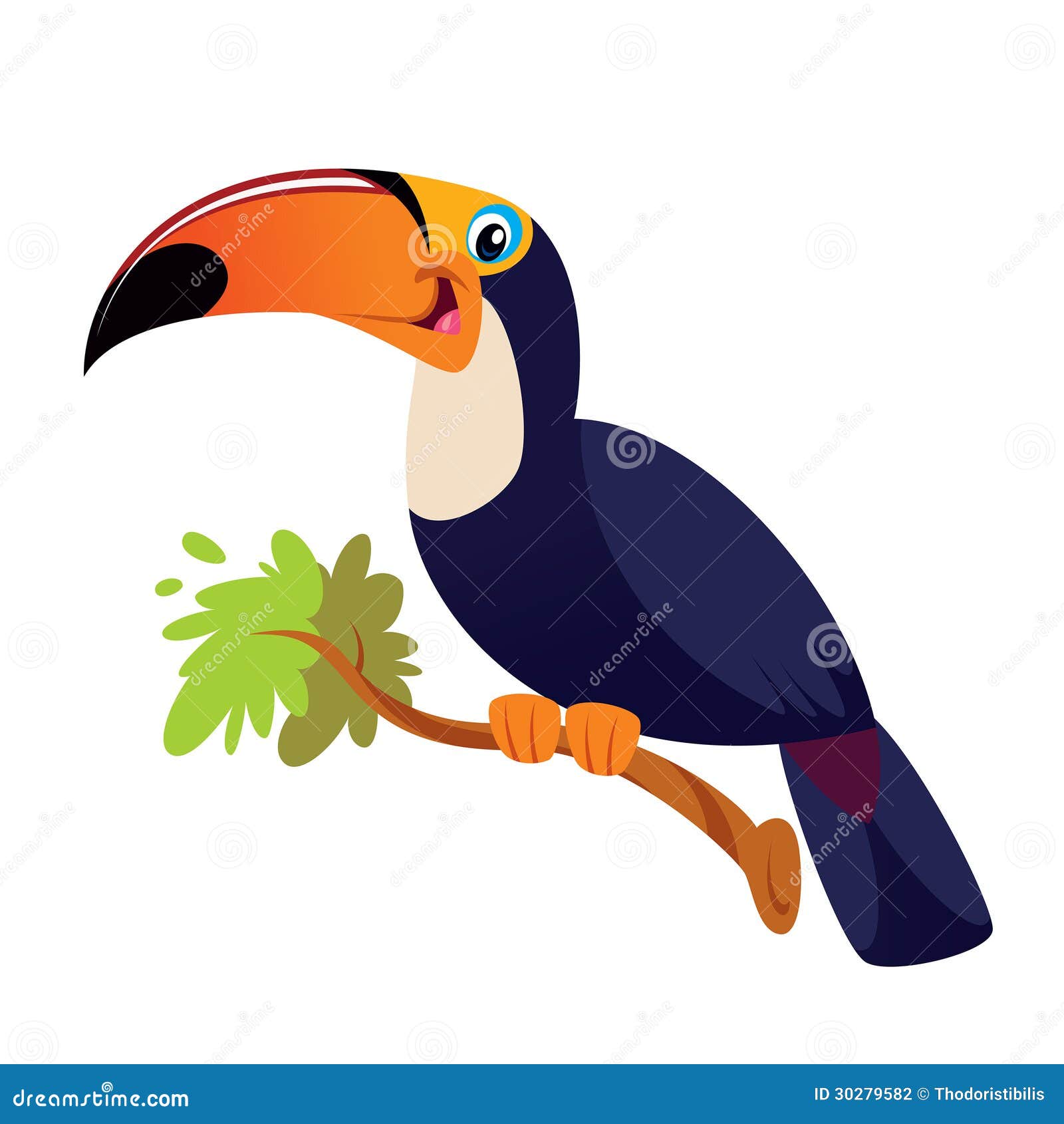 Happy tucano toco stock vector. Illustration of orange - 30279582