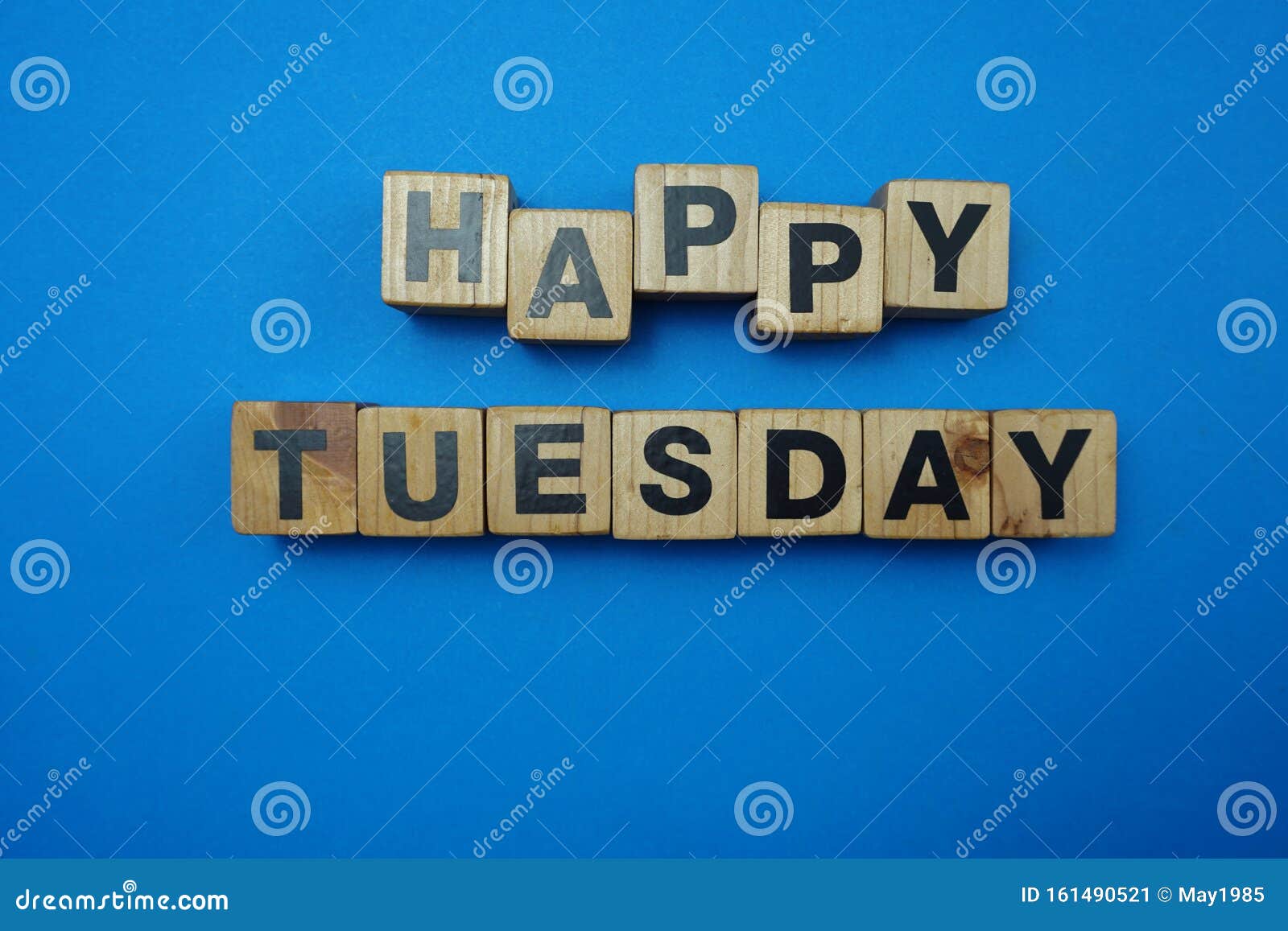 Happy Tuesday Text Alphabet Letter on Blue Background Stock Image ...