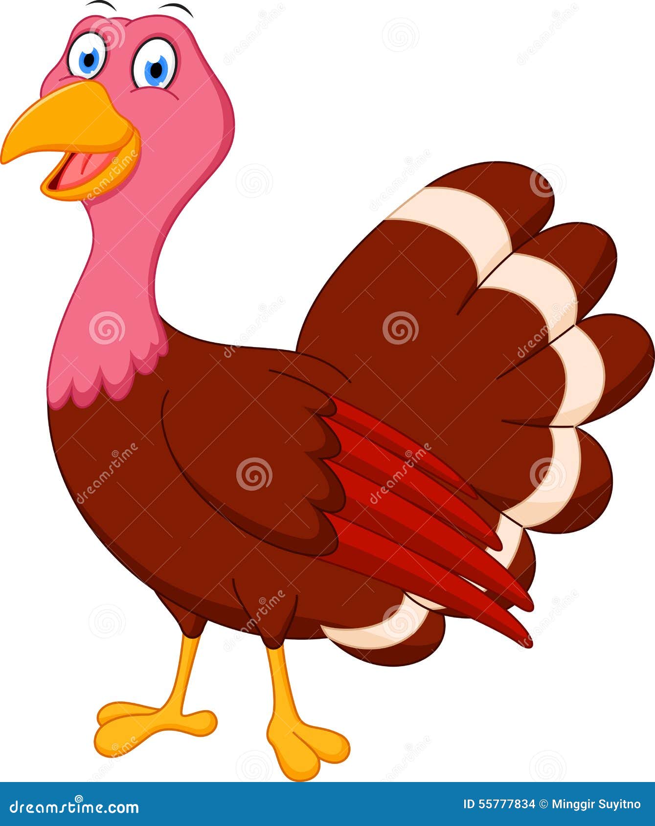 Happy turkey cartoon stock vector. Illustration of pose - 55777834